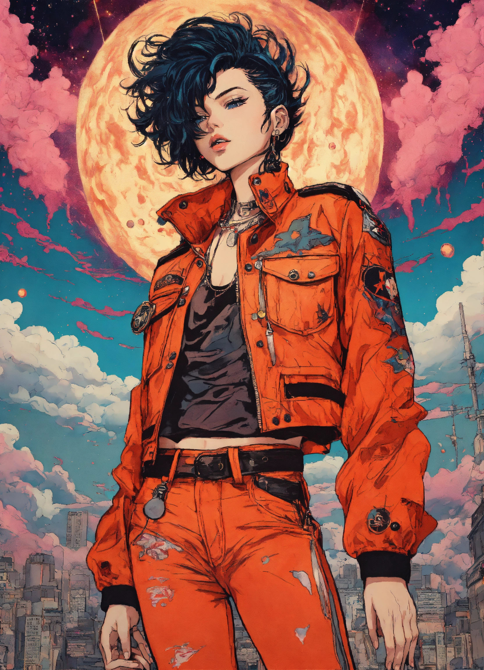 Lexica - Stylish punk rocker haute couture outfit in the style of 90's ...