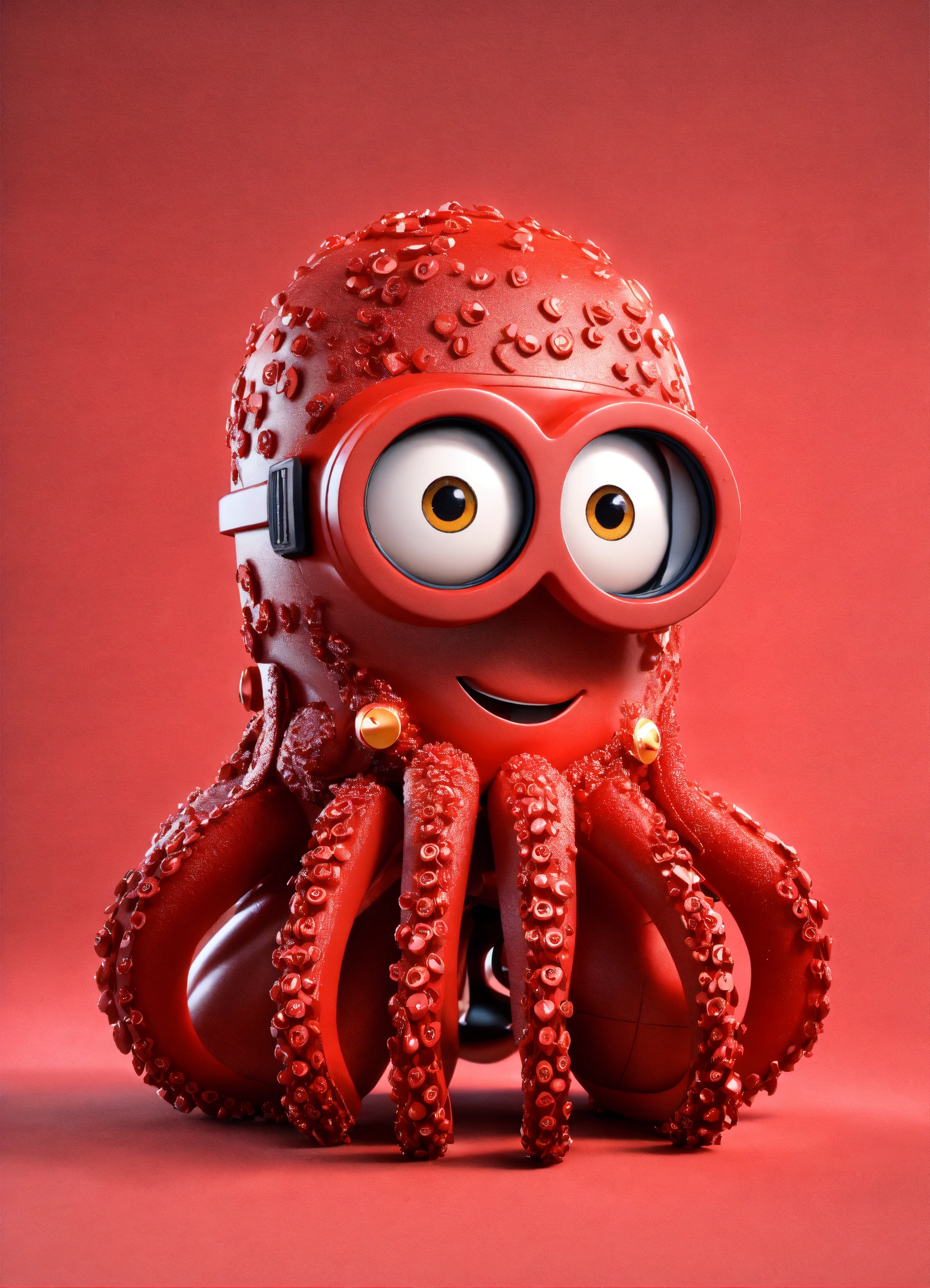 Lexica - 3D octopus style of minions in red color. 3D octane render ...