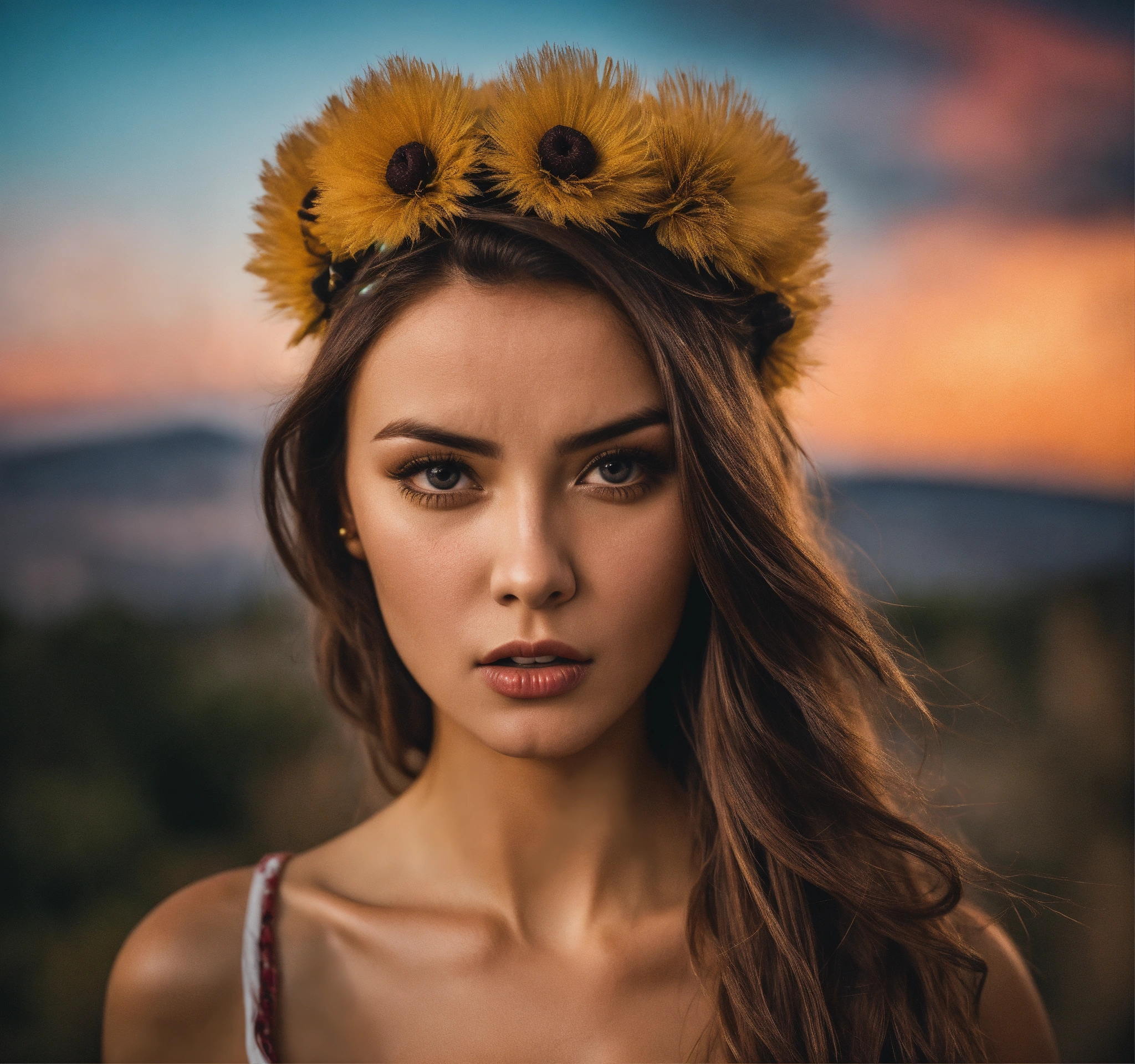 Lexica - A beautiful woman with a crazy obsessive look.