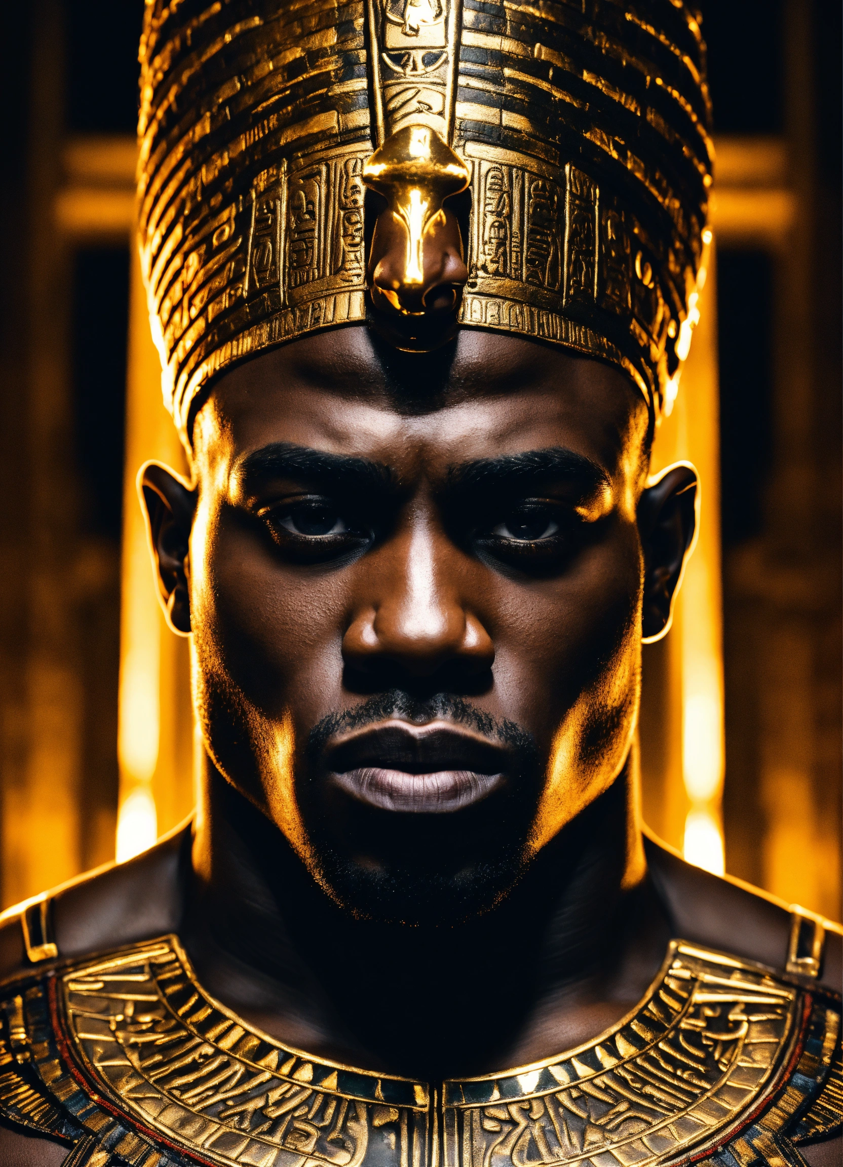 Lexica - A symmetrical huge bodybuilder close-up of an African male ...