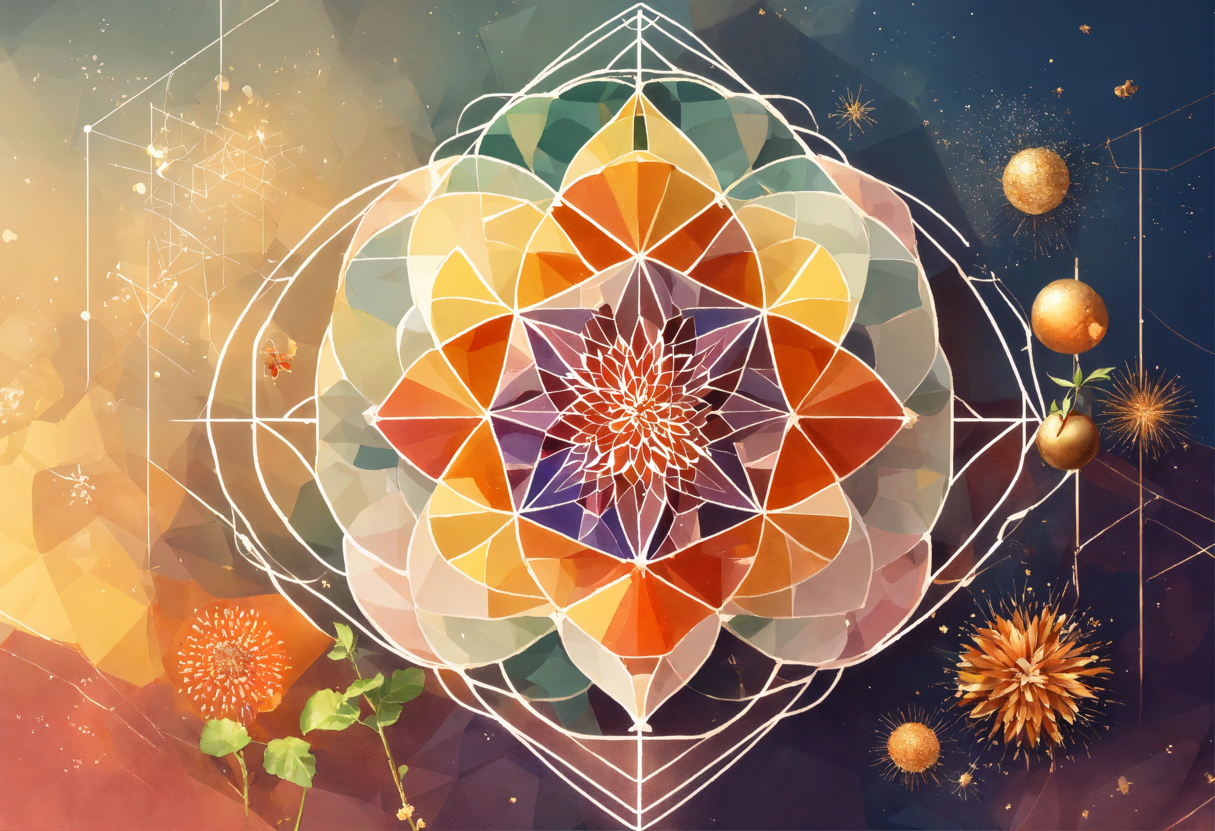 Lexica - Create a geometric new year card, with some scientific ...