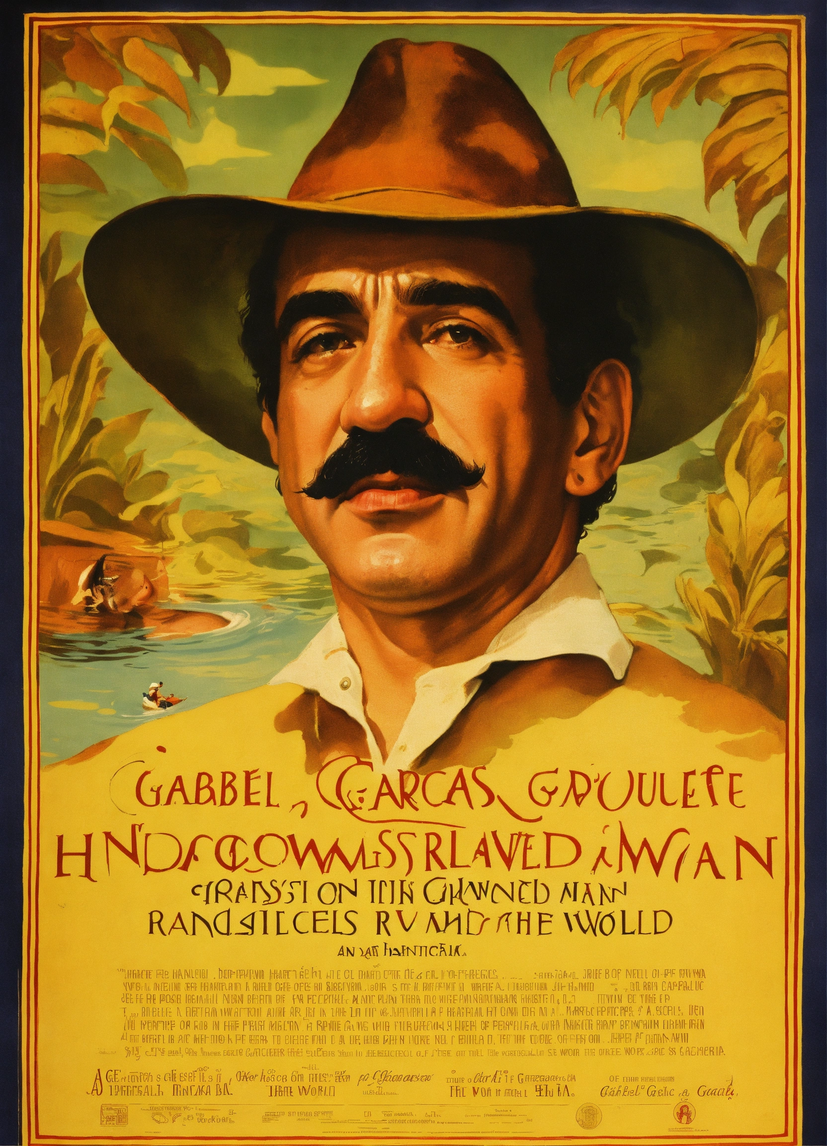 Lexica - Vintage poster for Gabriel Garcia Marquez's "Handsomest ...