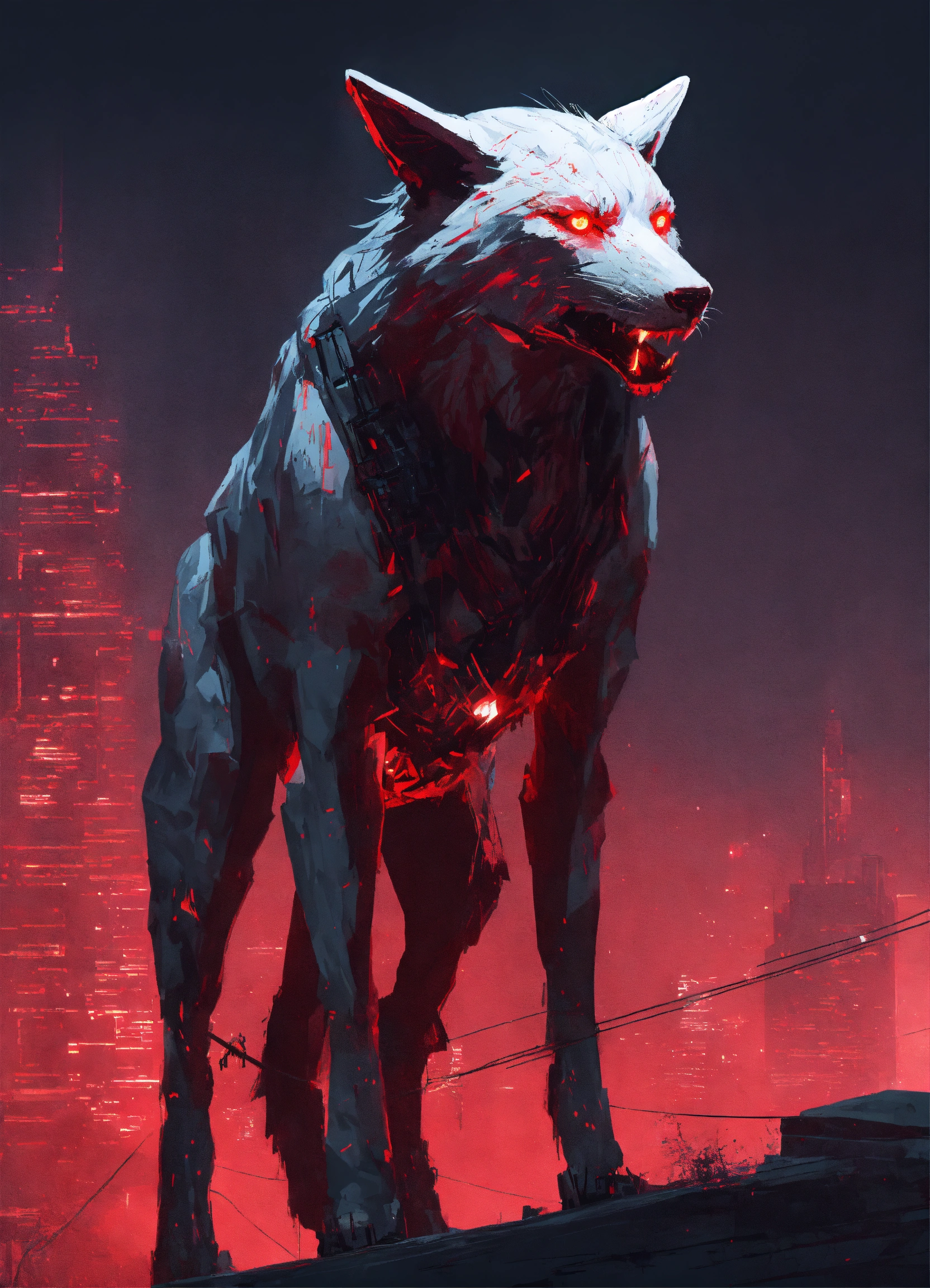 Lexica - Dark Illustration of a skinwalker, style of glitch art ...