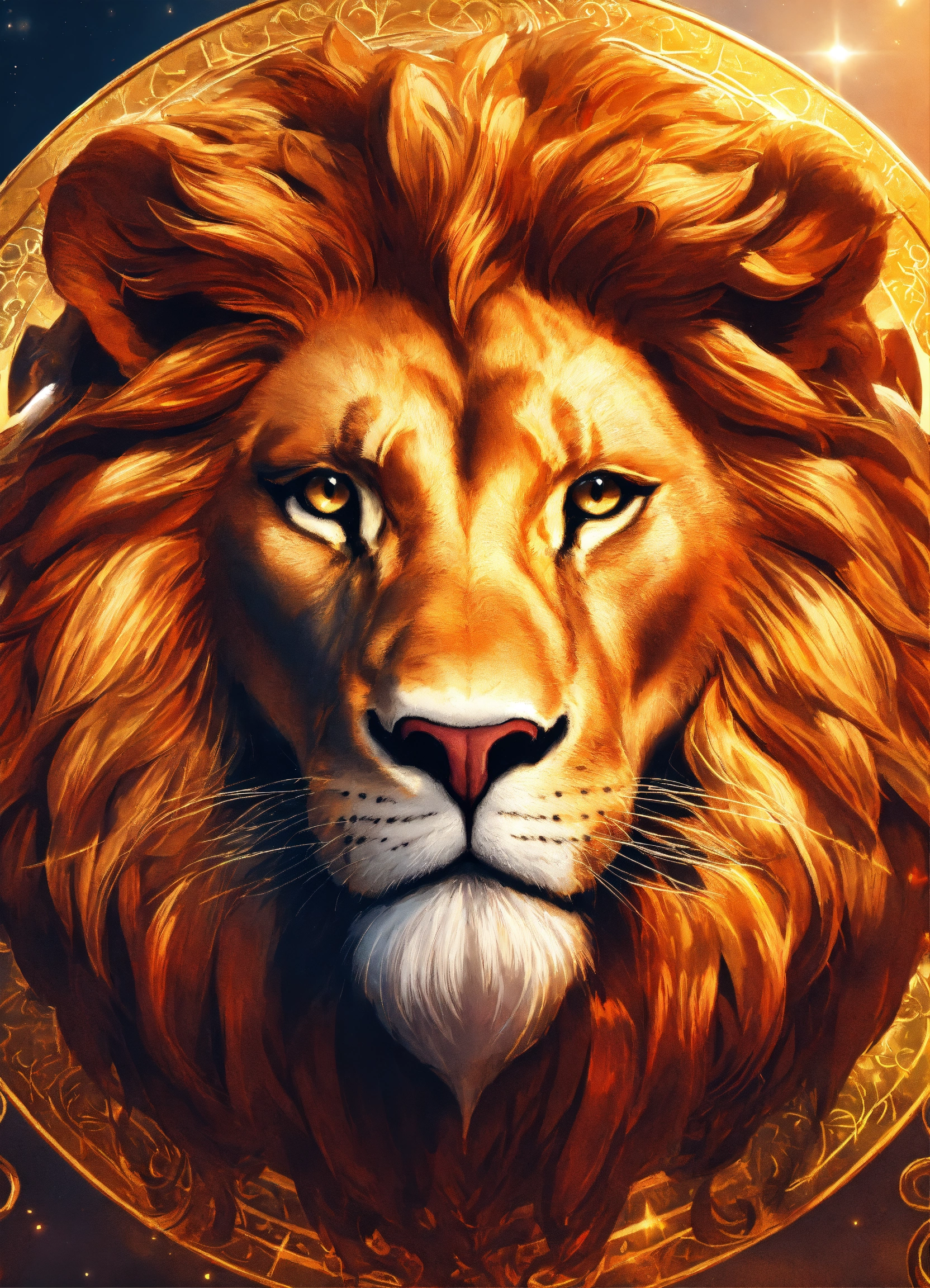 Lexica - A captivating image of the Leo zodiac sign, blessed by divine ...