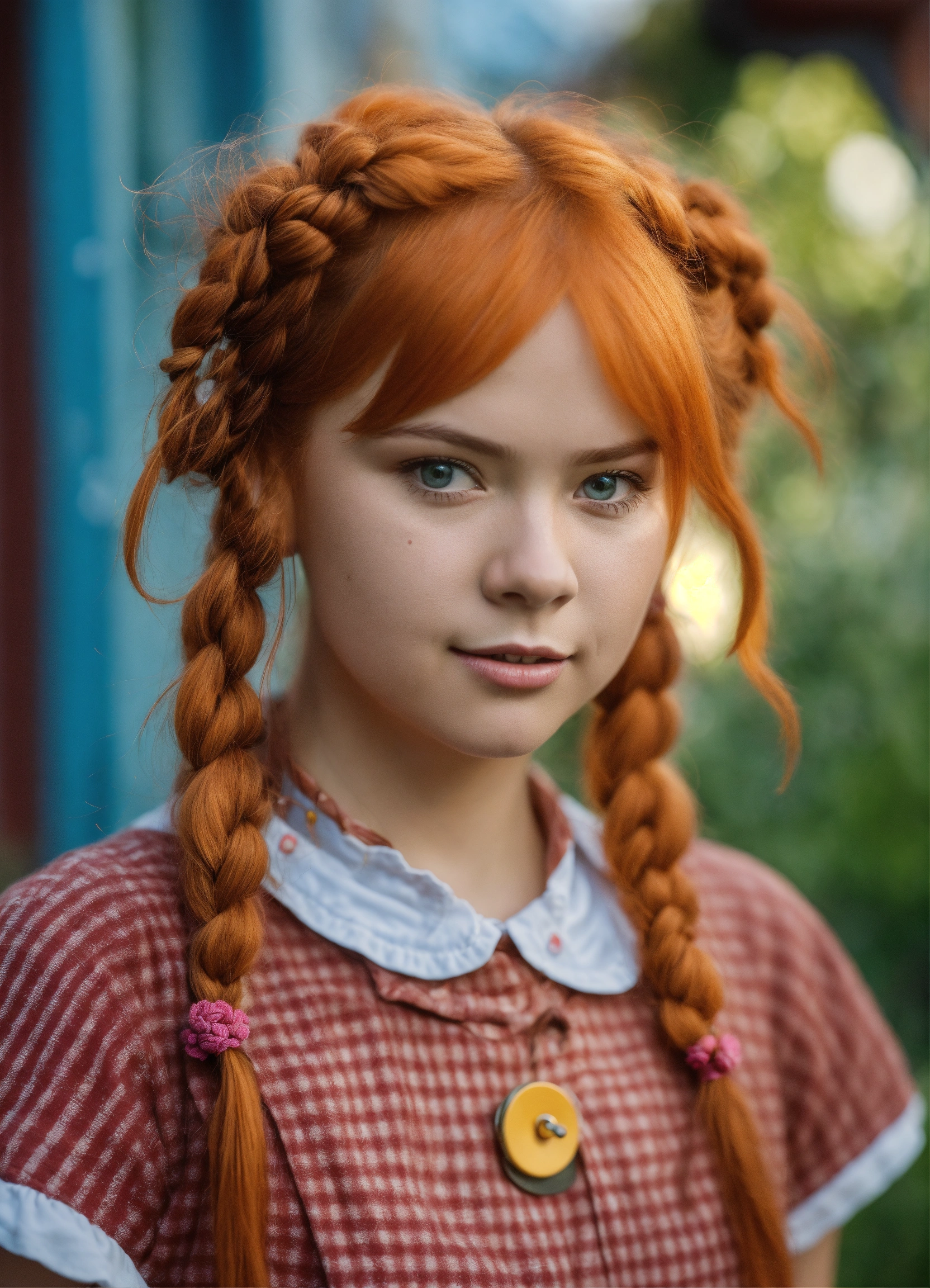Lexica - Medium close-up, Eccentric hairstyle in the style of pippi ...