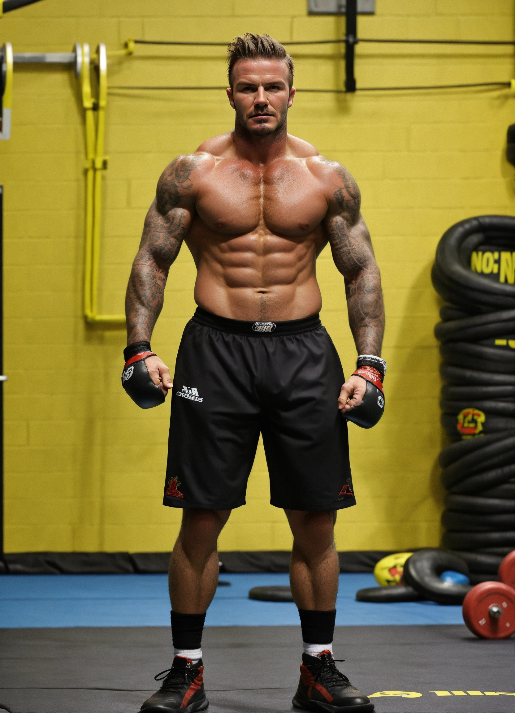 Lexica - 40-year-old wrestler with big muscles, bodybuilder, David Beckham, big