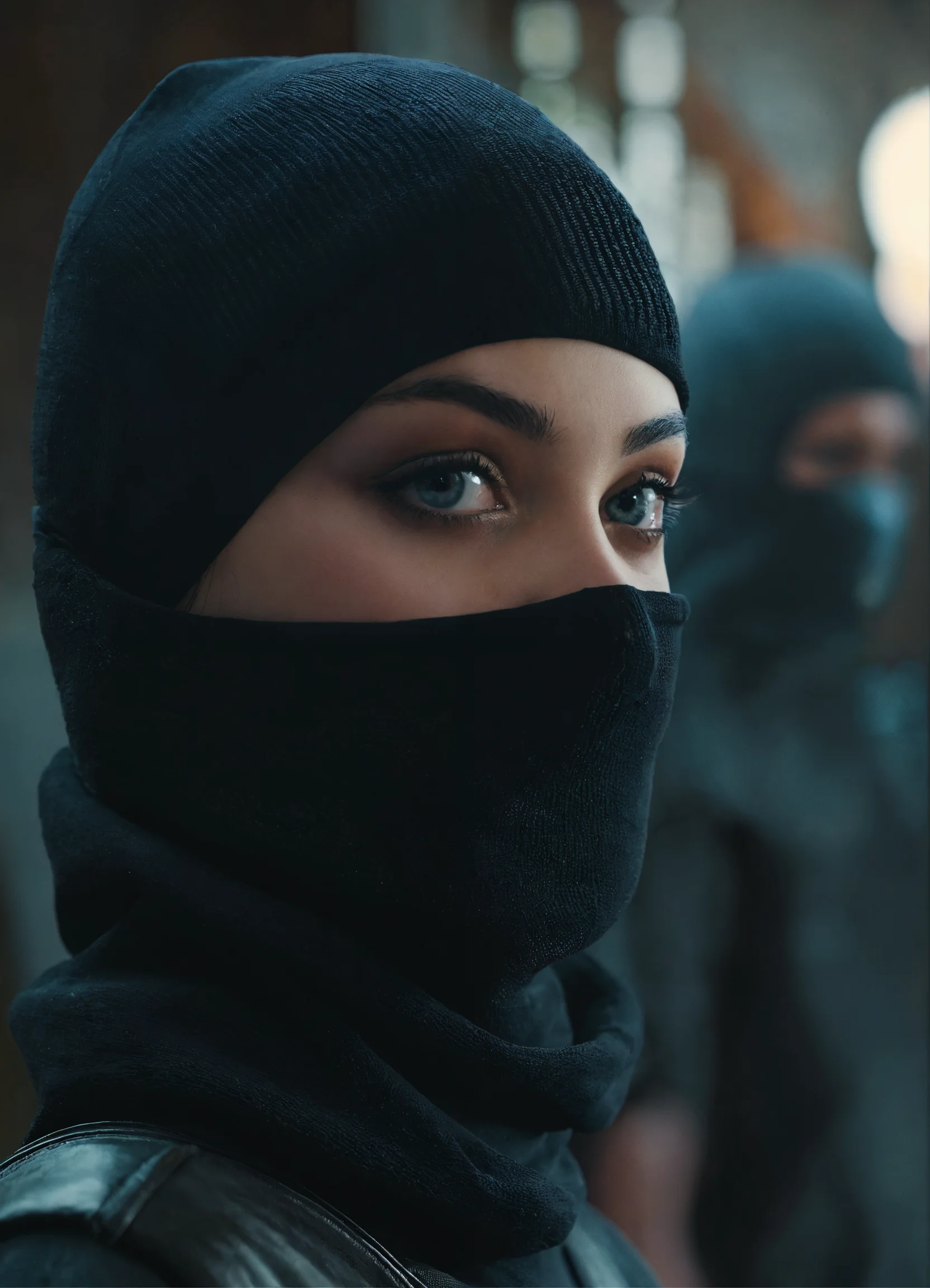 Lexica - Beautiful girl with balaclava park in the background Realistic ...