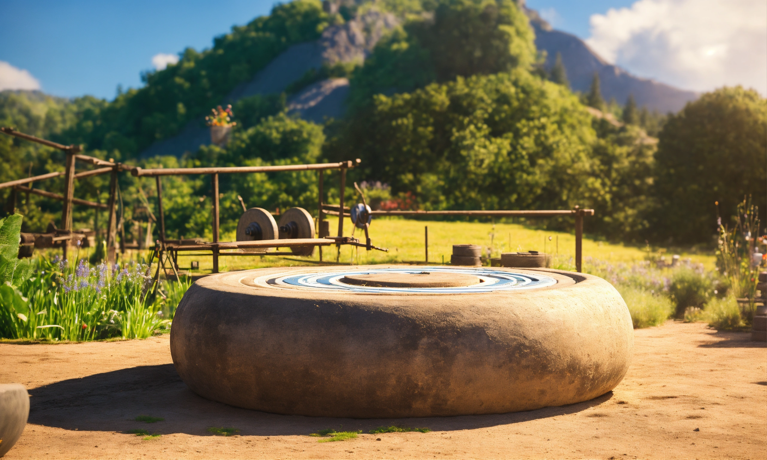 Lexica - Create an visual featuring a massive wheel, resembling a ...