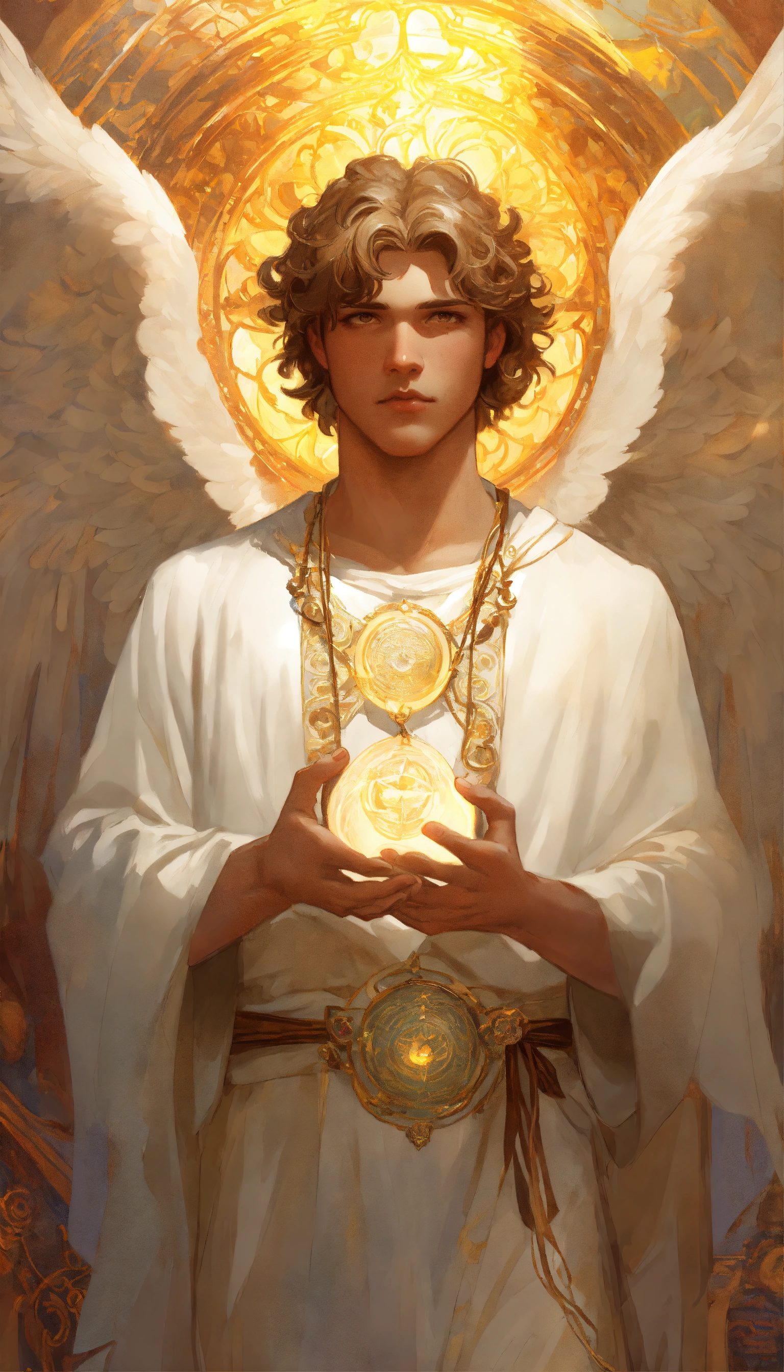 Lexica - Male angel, wings, headshot, art station, 3D, white eyes and ...
