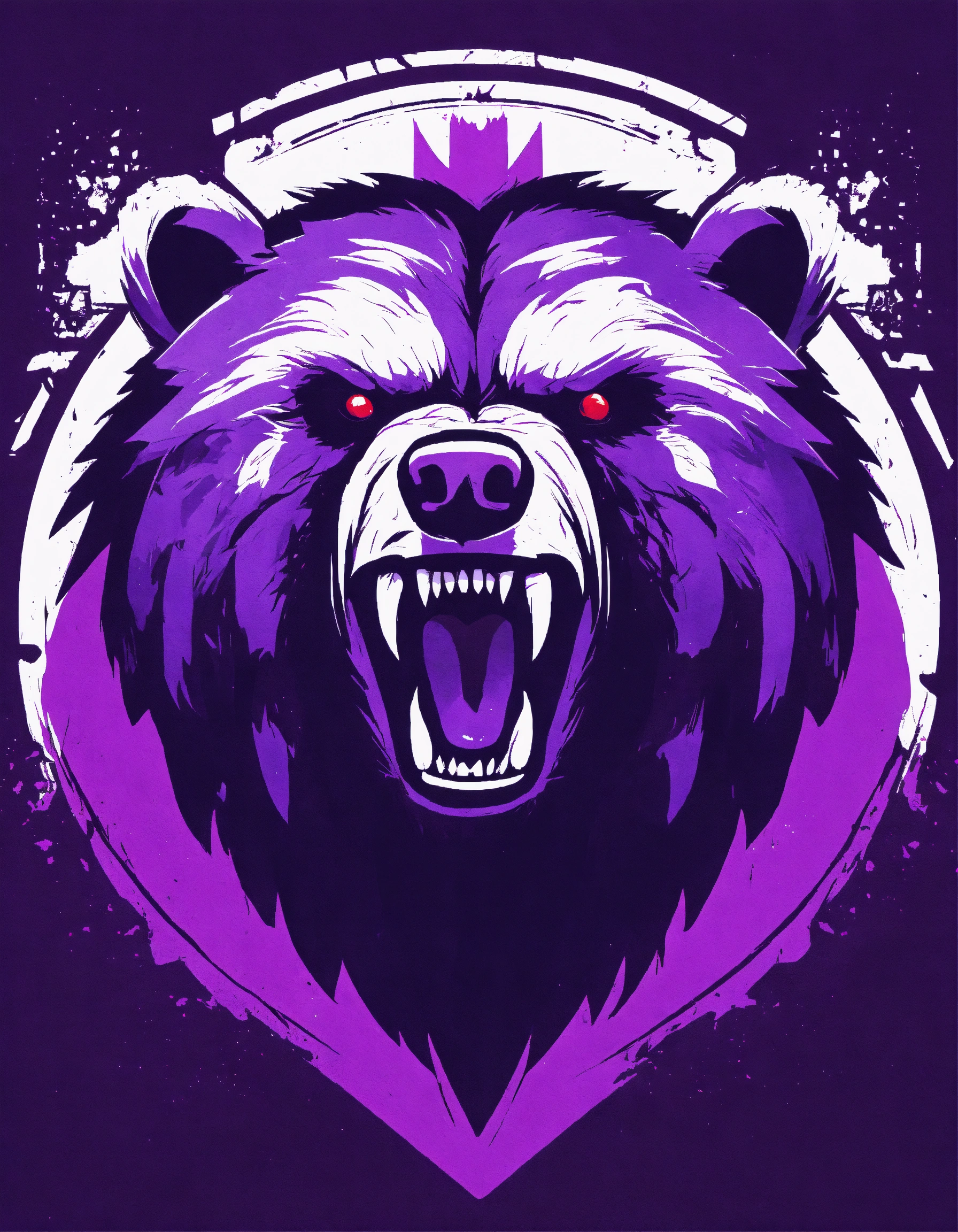 Lexica - Angry, savage, madness, rage bear logo, ancient, digital art ...