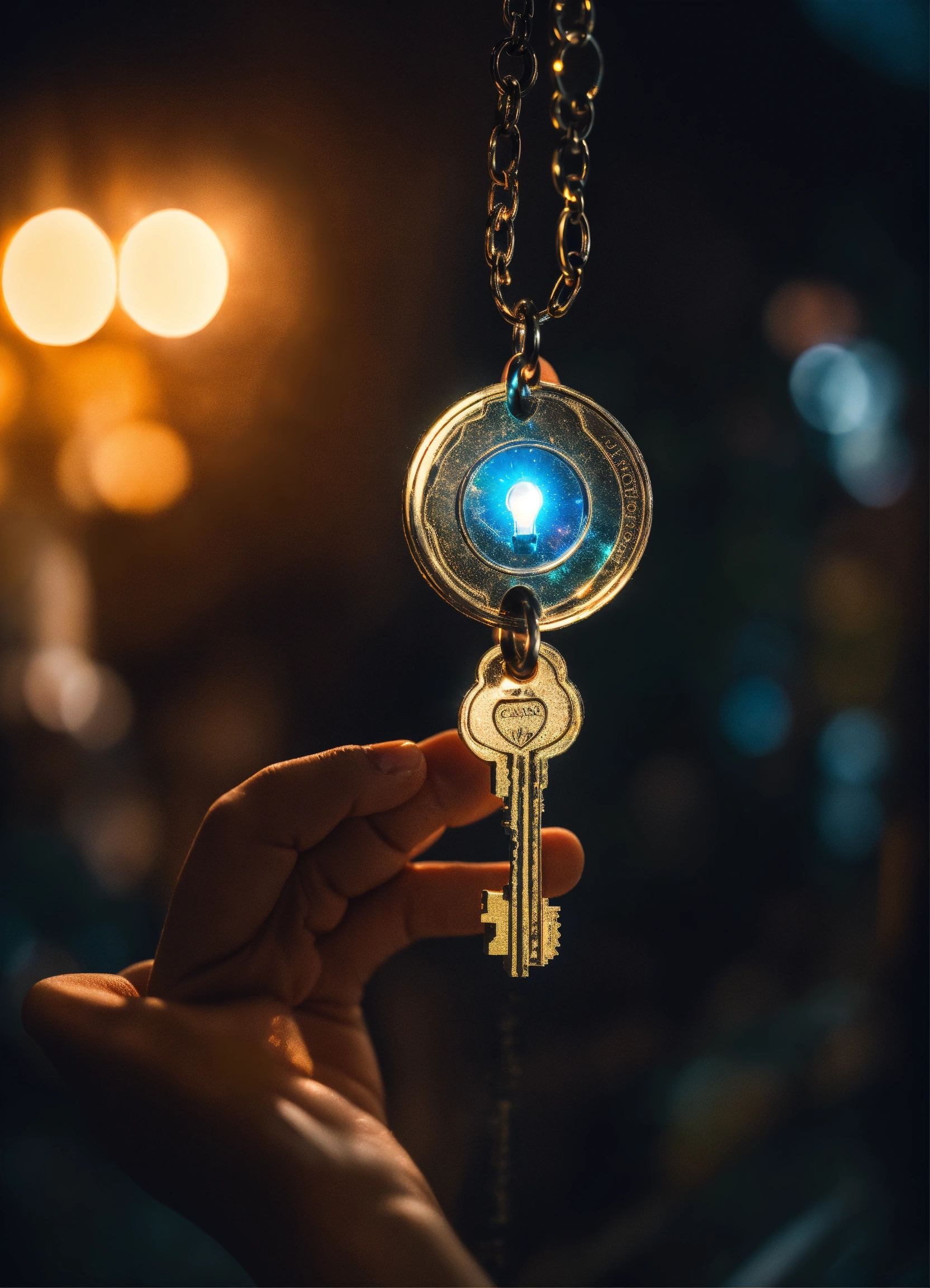 Lexica - "Radiant Keyholder", individual holding a luminous key ...