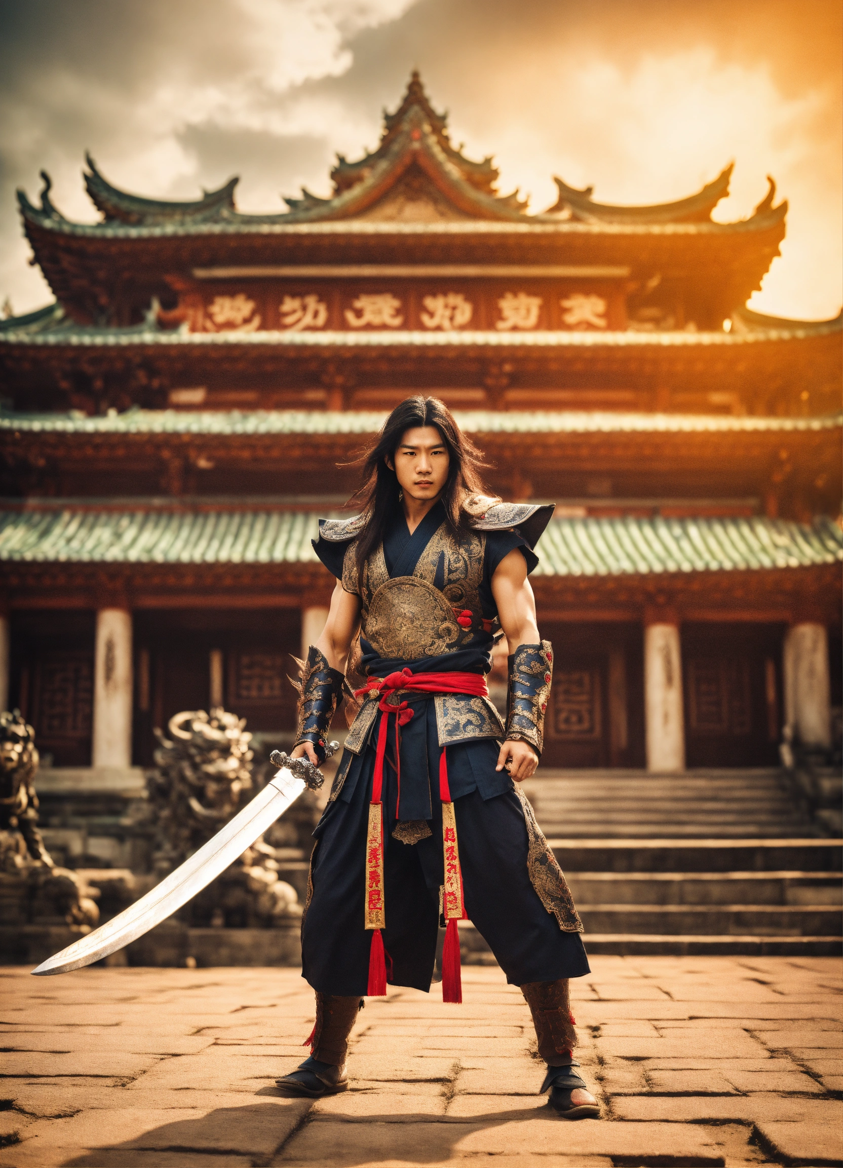 Lexica - Beautiful asian man with long hair warrior epic fanrasy ...