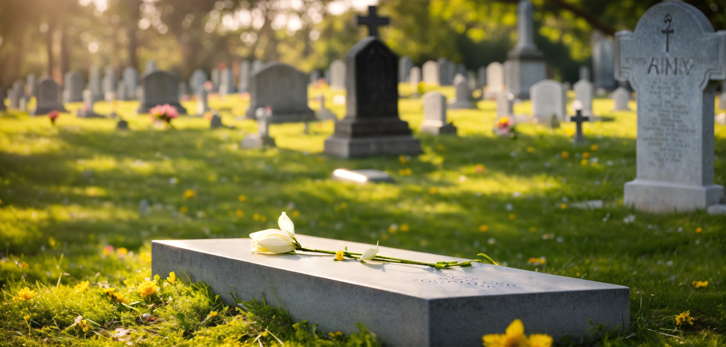 Lexica - Capture the solemn beauty of a Catholic cemetery with a grave ...