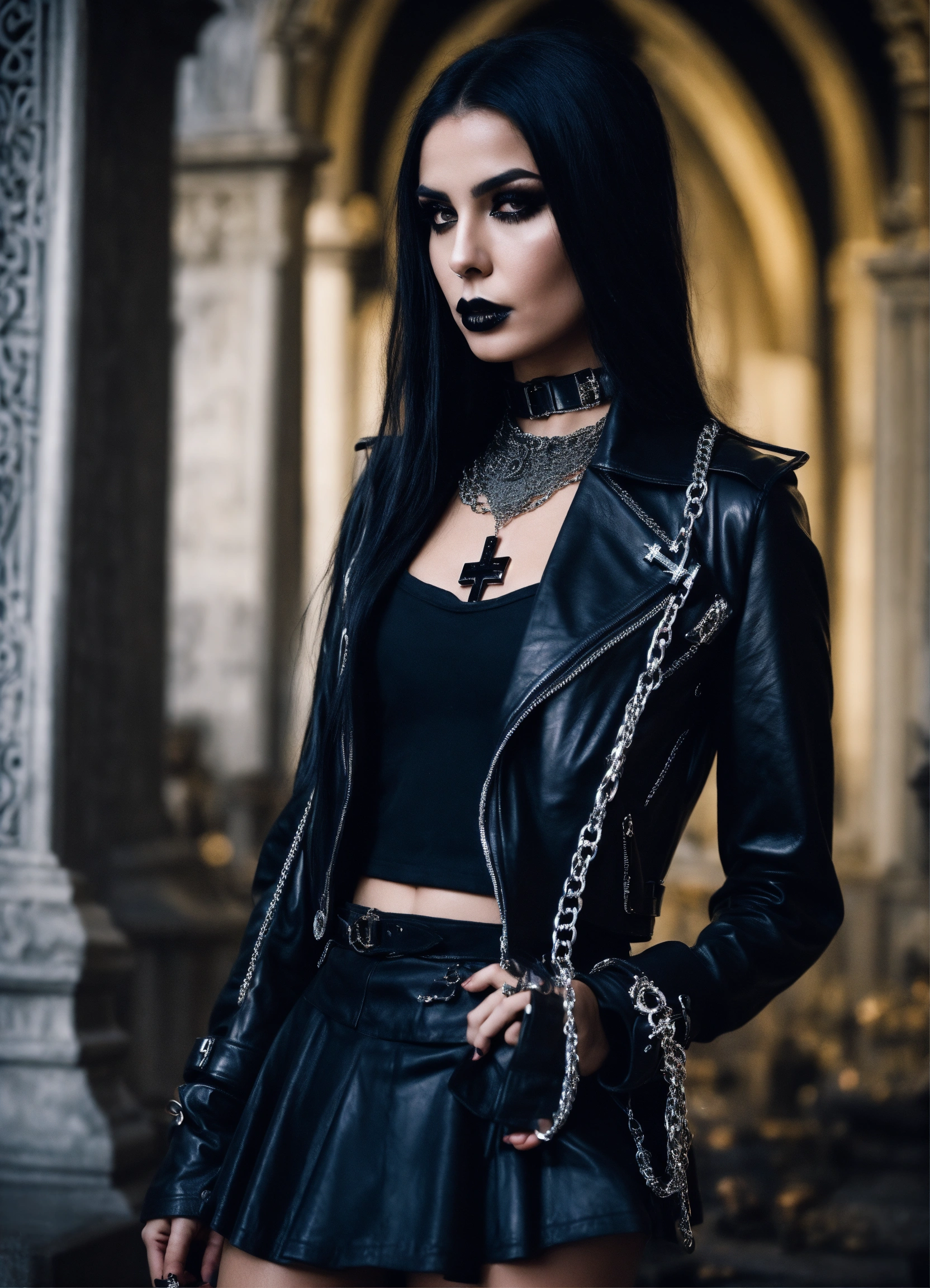 Lexica - Stunning arab seductress woman fashion goth model, strict pose ...