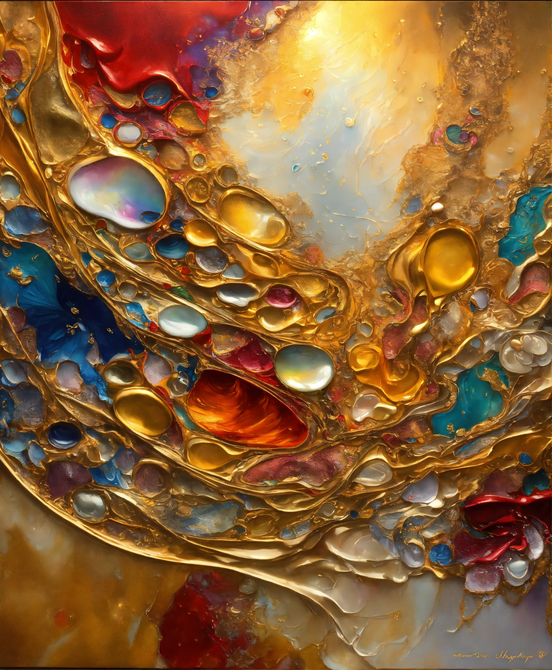 Lexica - Colorful abstract painting oil and water complex complicated ...