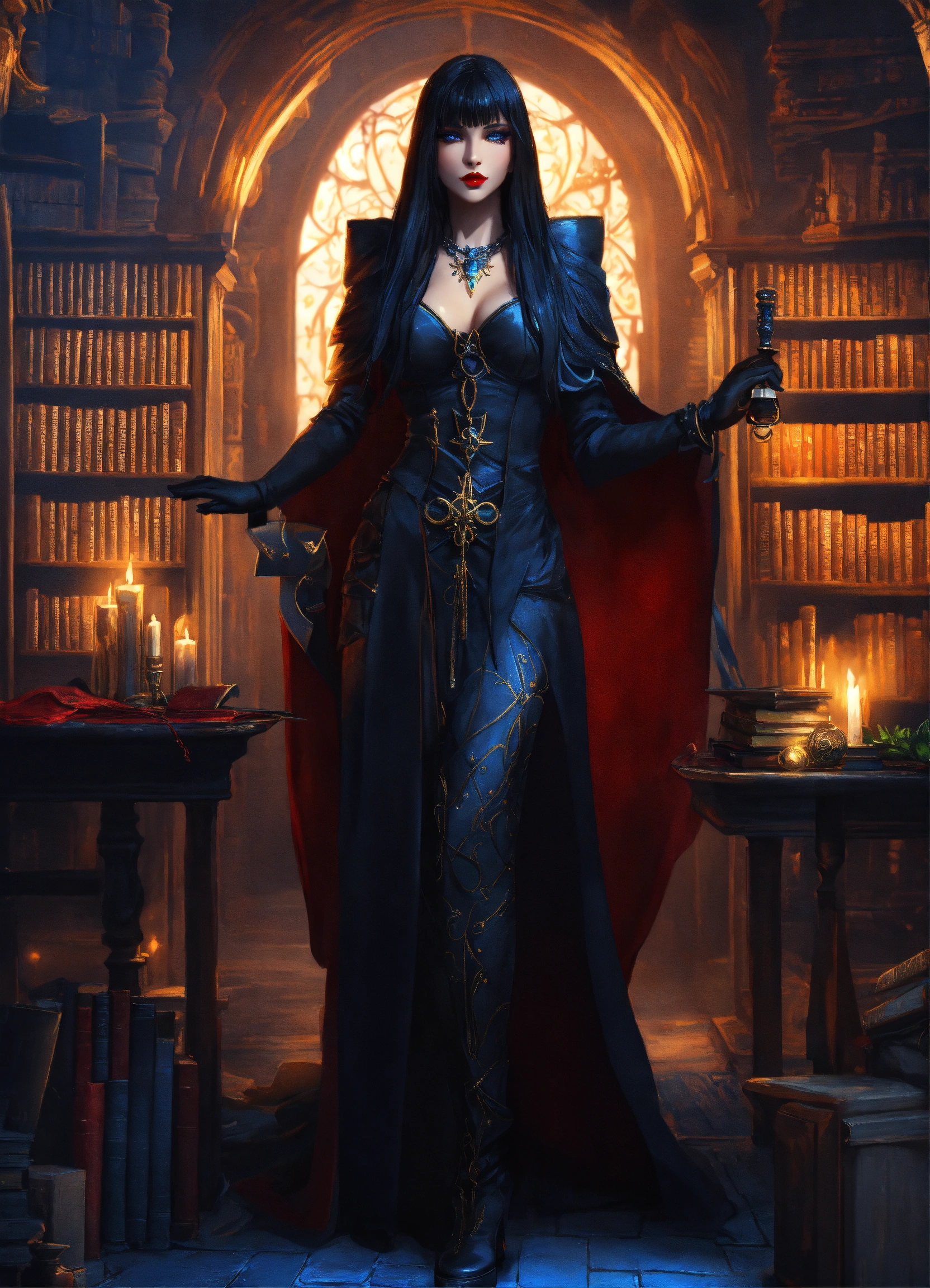 Lexica - 8k, fantasy art, arcane library background, enchantress, 5 ...