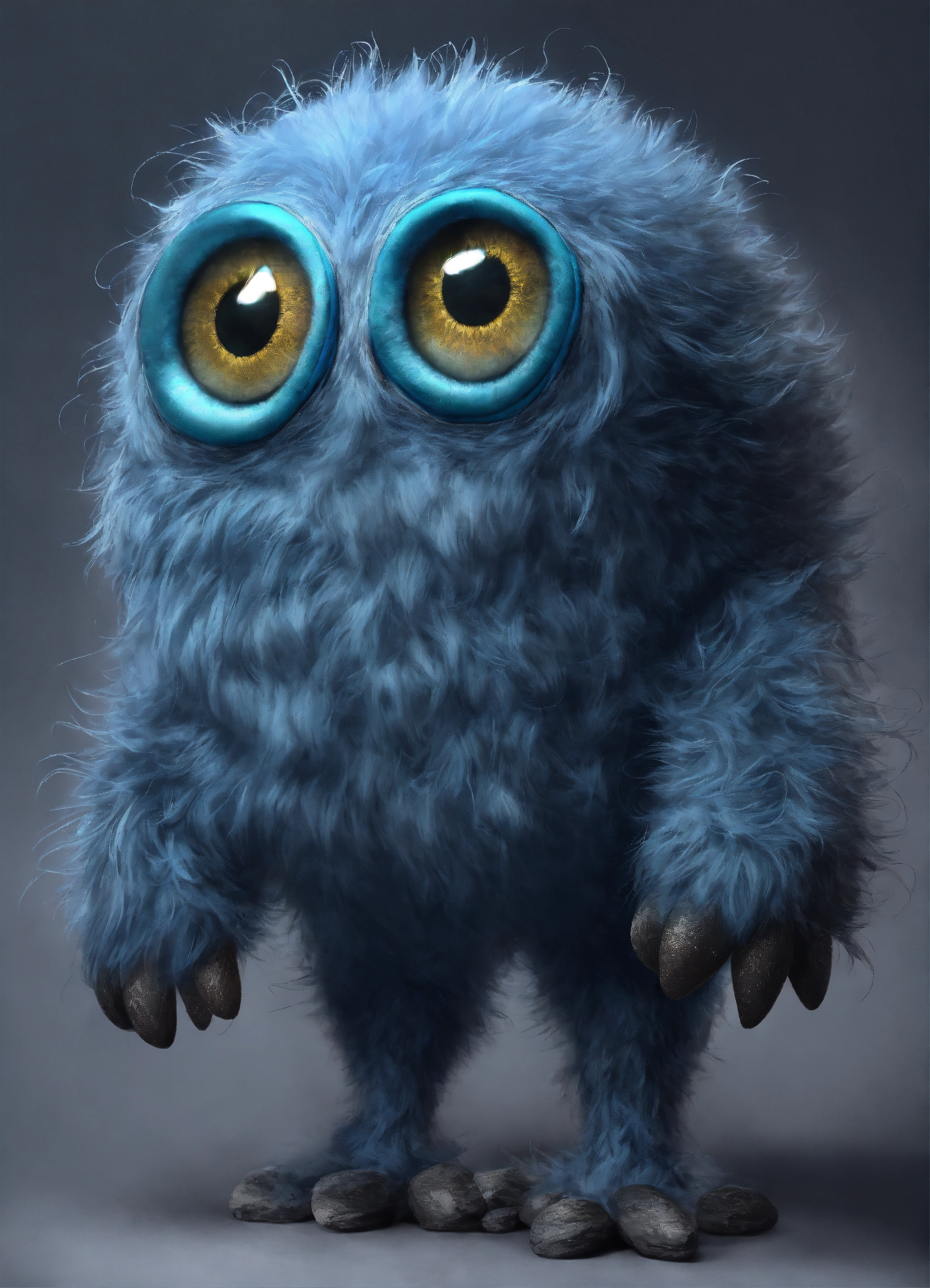 Lexica - A gray blob monster with one eye. It has blue wings. It has ...