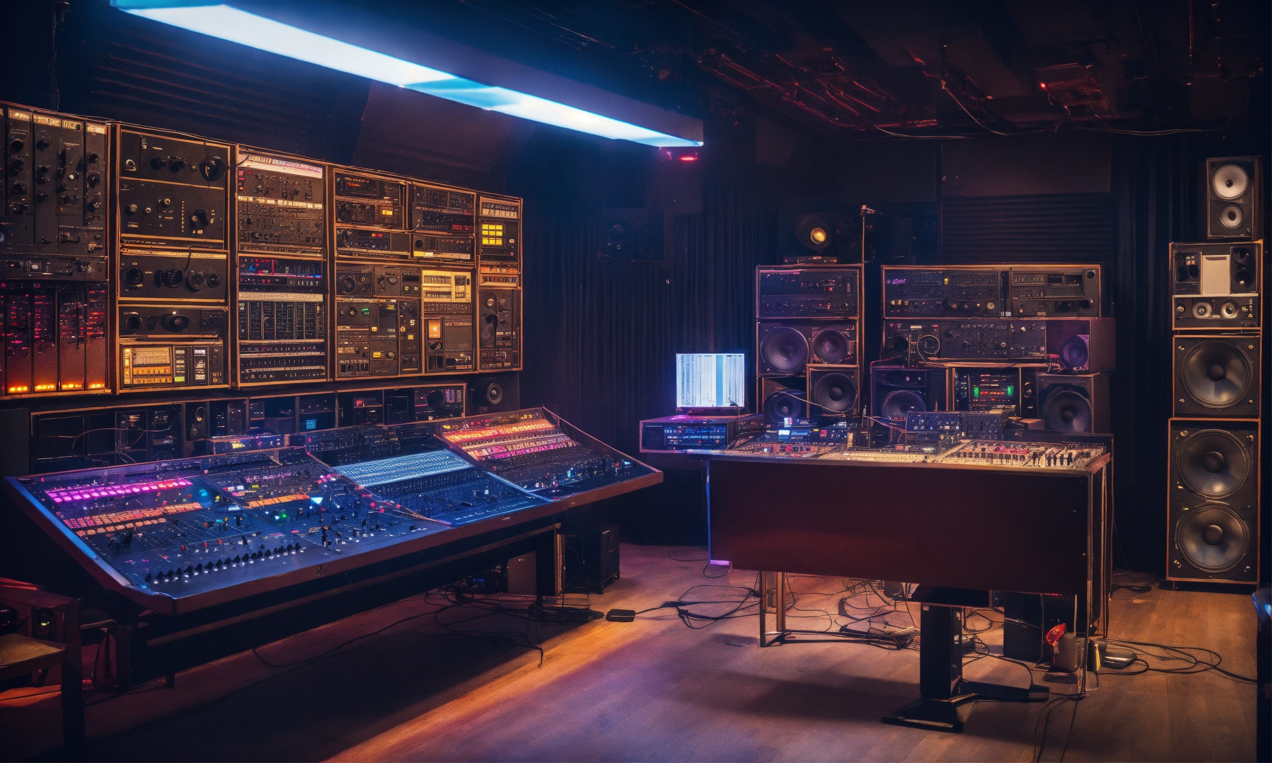 Lexica - 70s audio studio with noire blade runner detective office ...