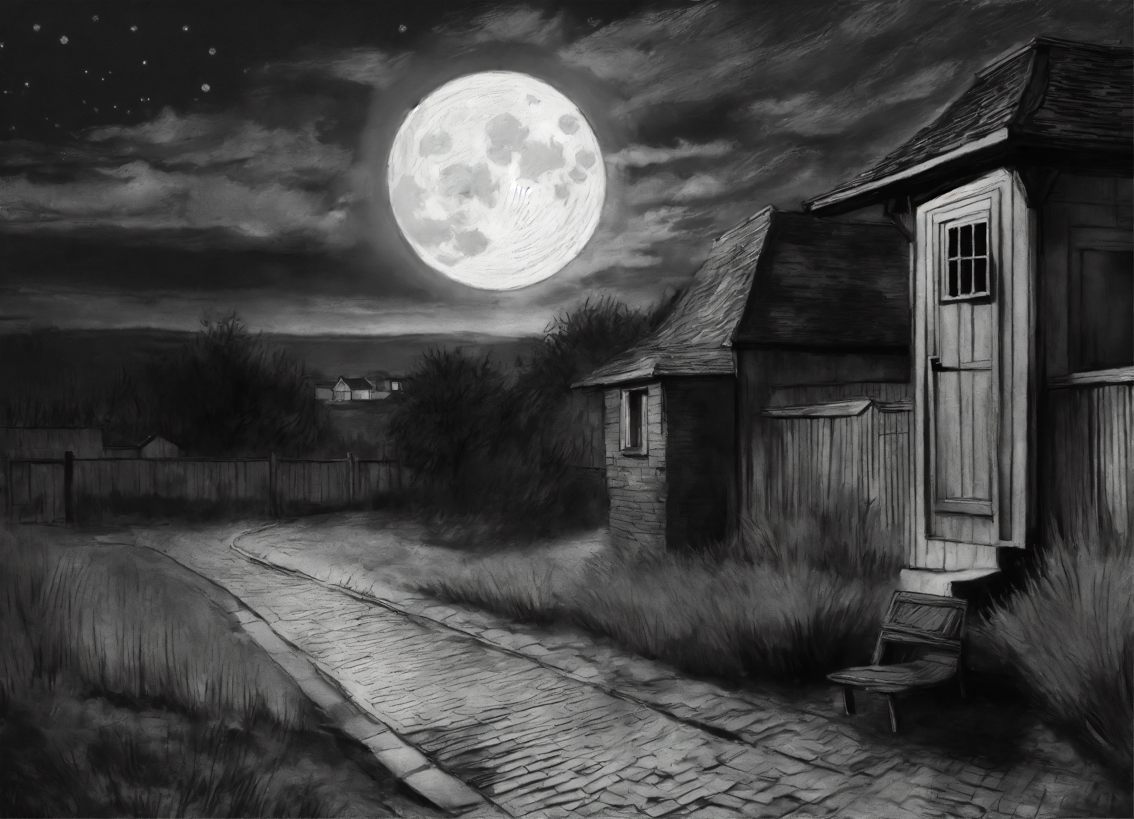 Lexica - Art SketchUp moonlight Vincent van Gogh charcoal surrealism