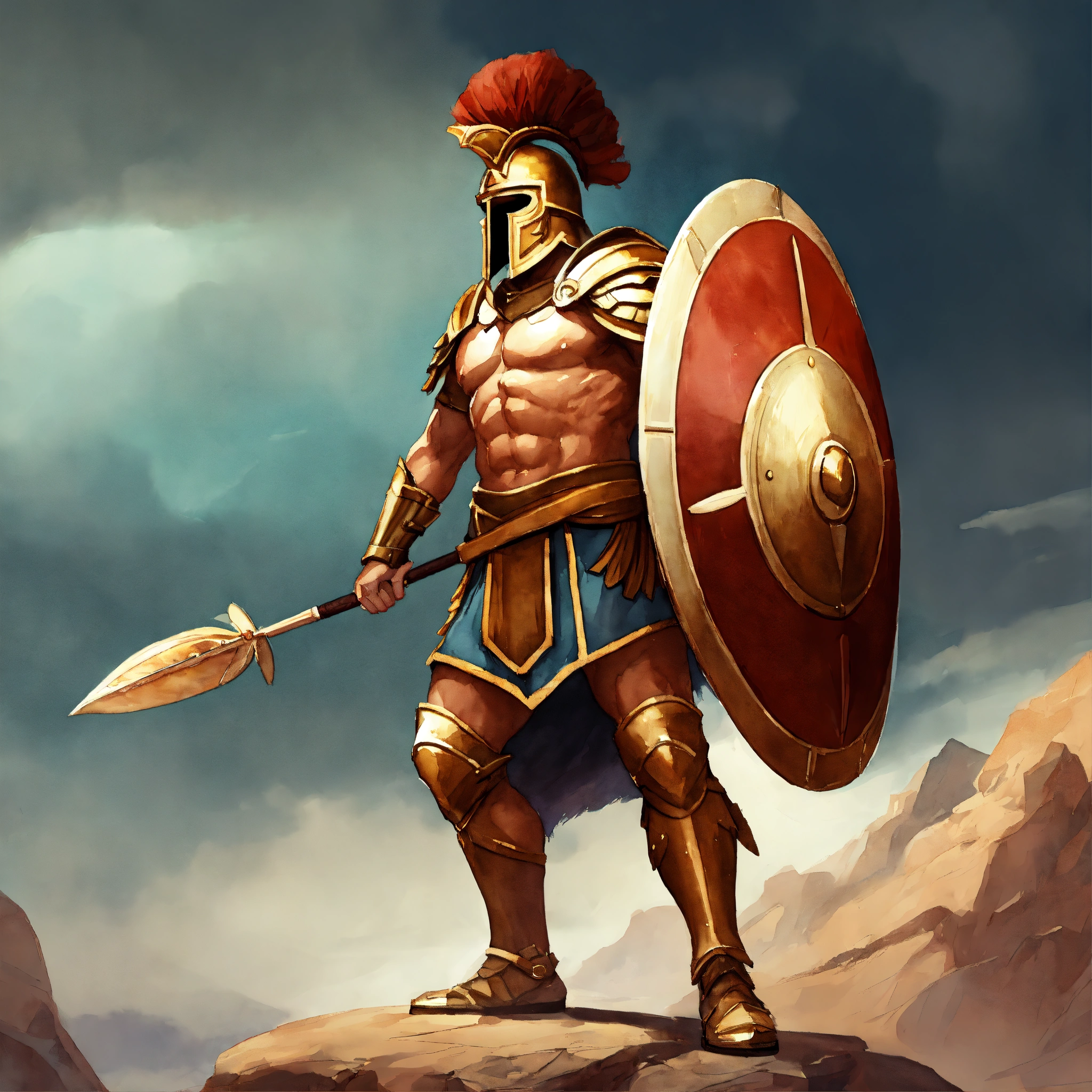 Lexica - Greek hoplite massive guardian, game icon, fantasy style ...