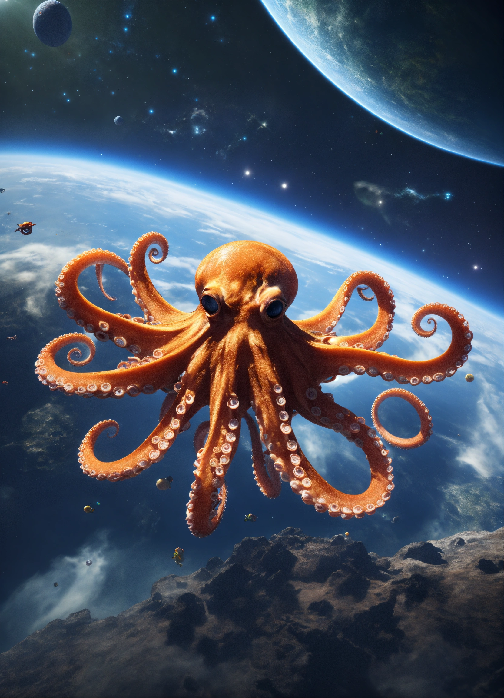 Lexica - Octopus in space, unreal engine render, 8k