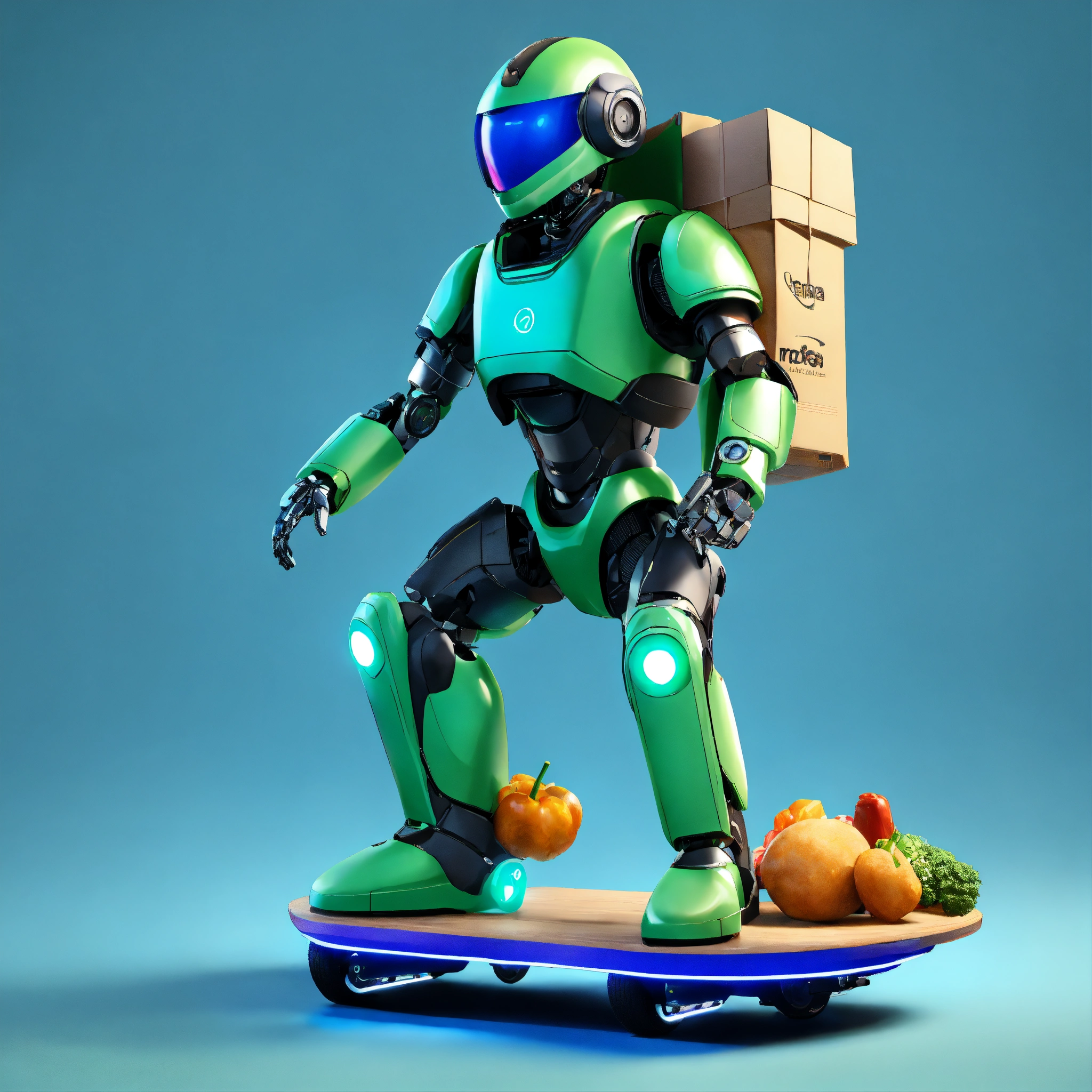 Lexica - A passionate male robot on hoverboard, realistic man face ...