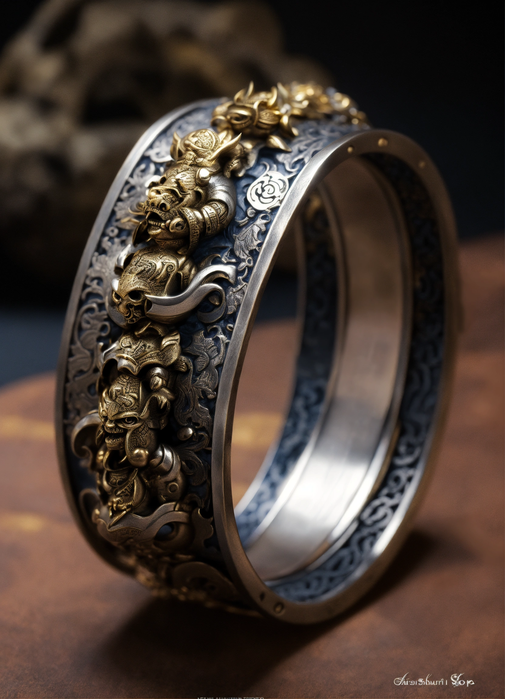 Lexica - Meiji Period demon bracelet, Ford Hallam Style, Shibuichi ...