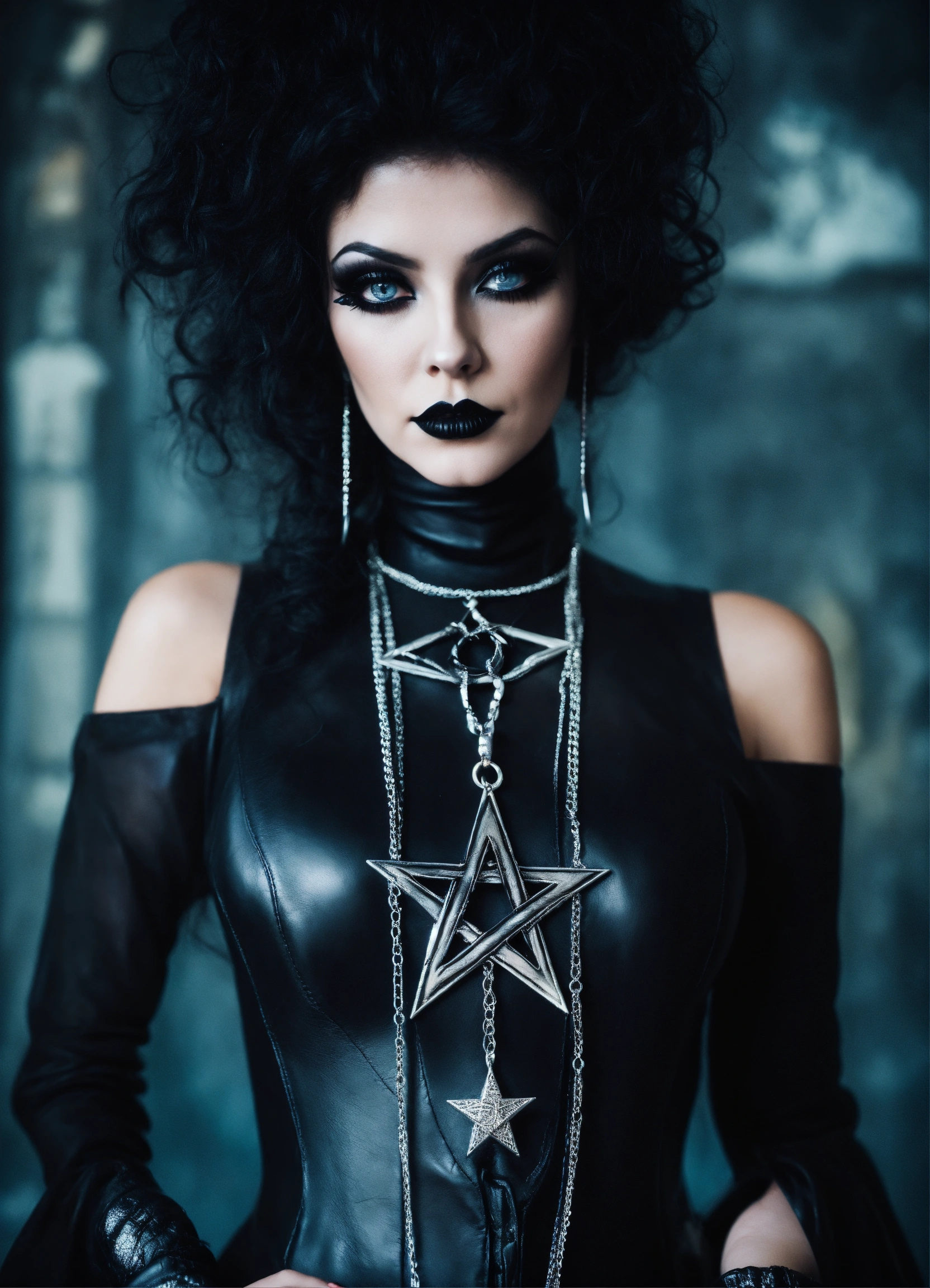 Lexica - Beautiful Extremely goth girl wearing black leather ...