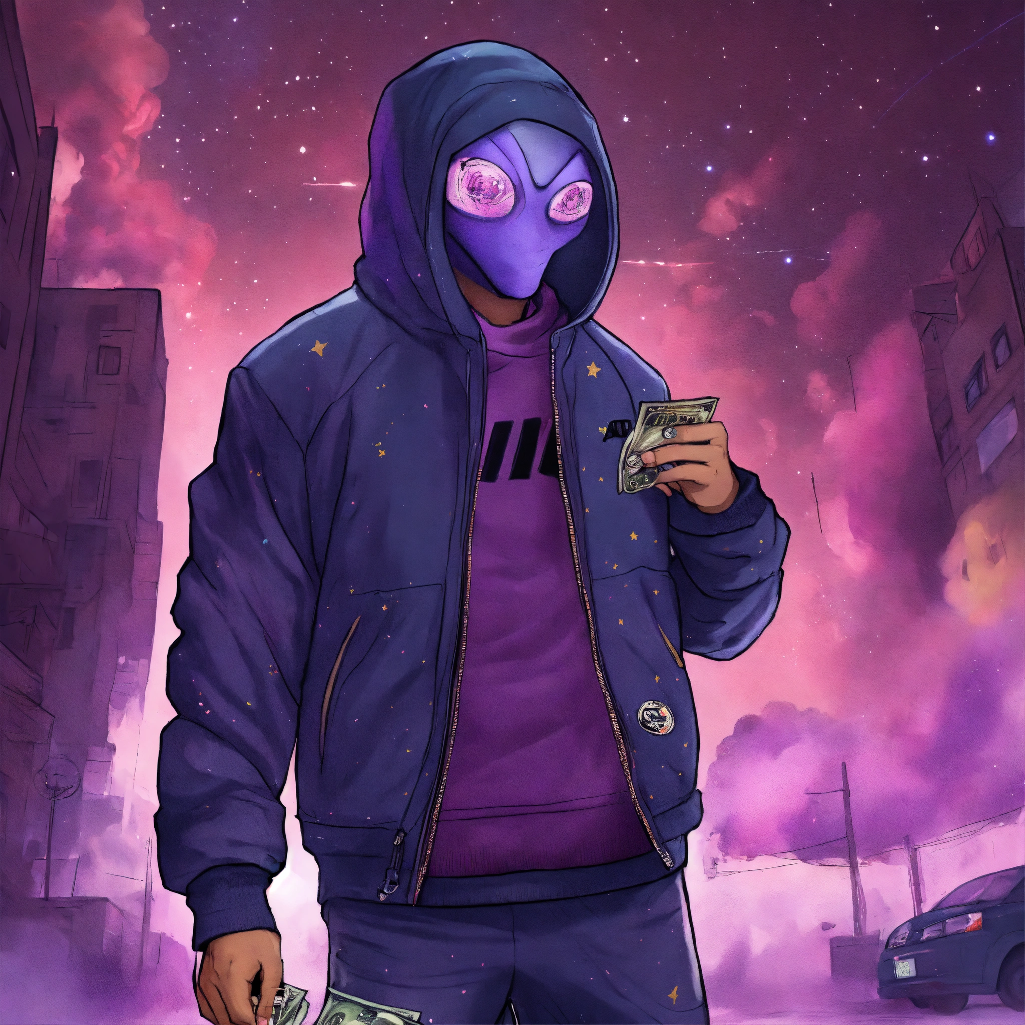 Lexica - Criminal, alien face, jogging pants, nike air max plus, pistol ...