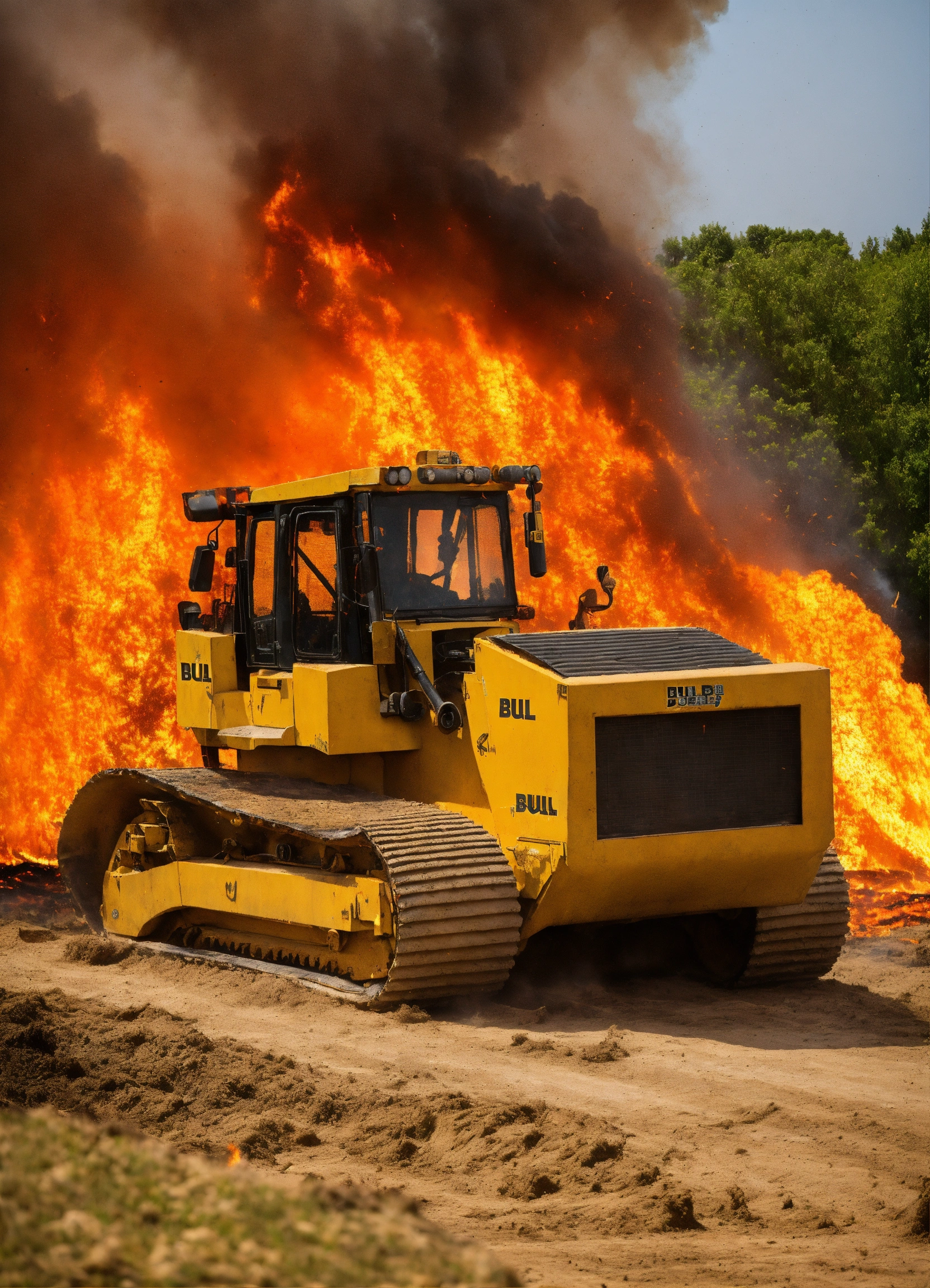 Lexica - Bull dozer blinder avec armes a feu qui détruit des bâtiments
