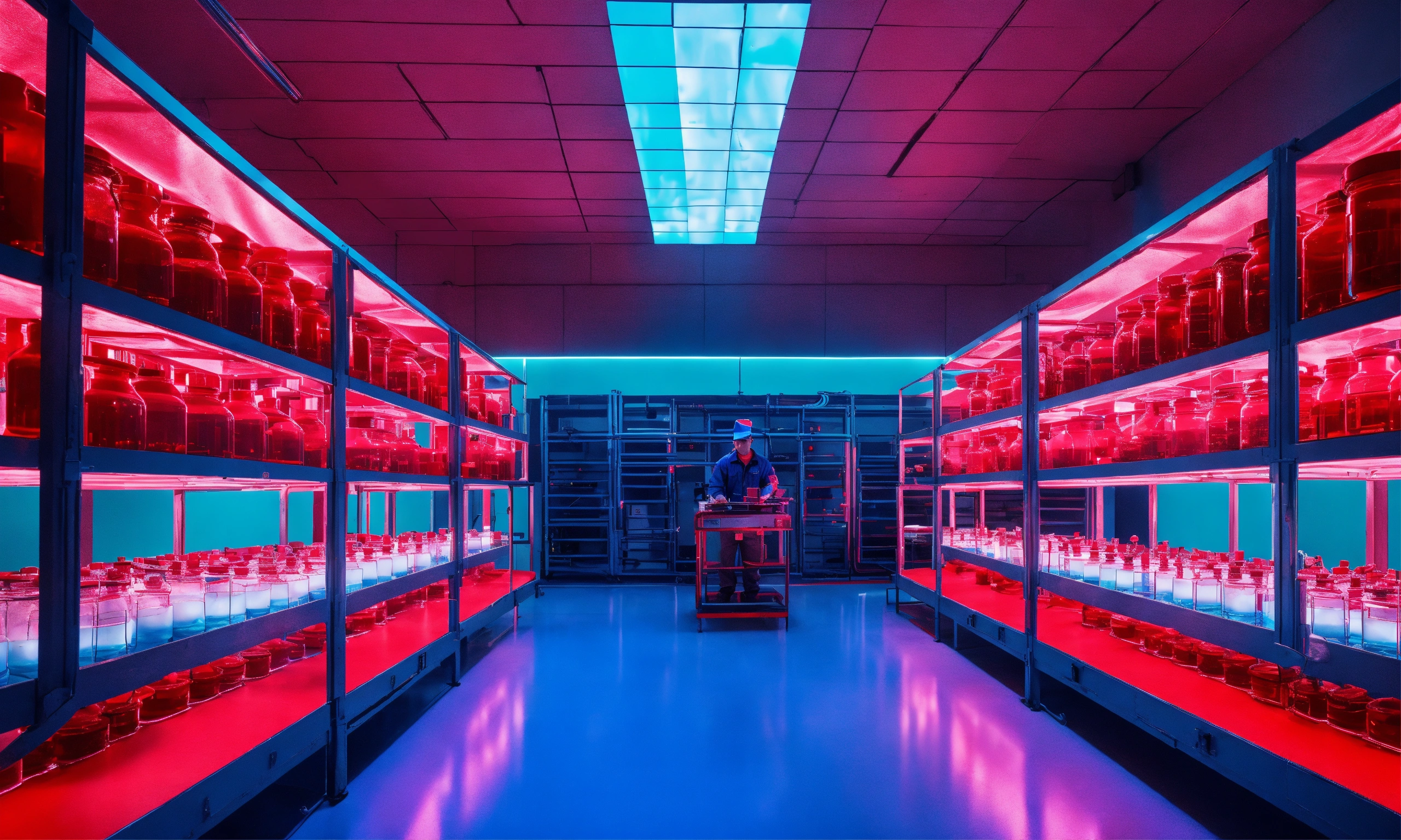 Lexica - Inside of a sci fi elf cloning laboratory with man sized vats ...