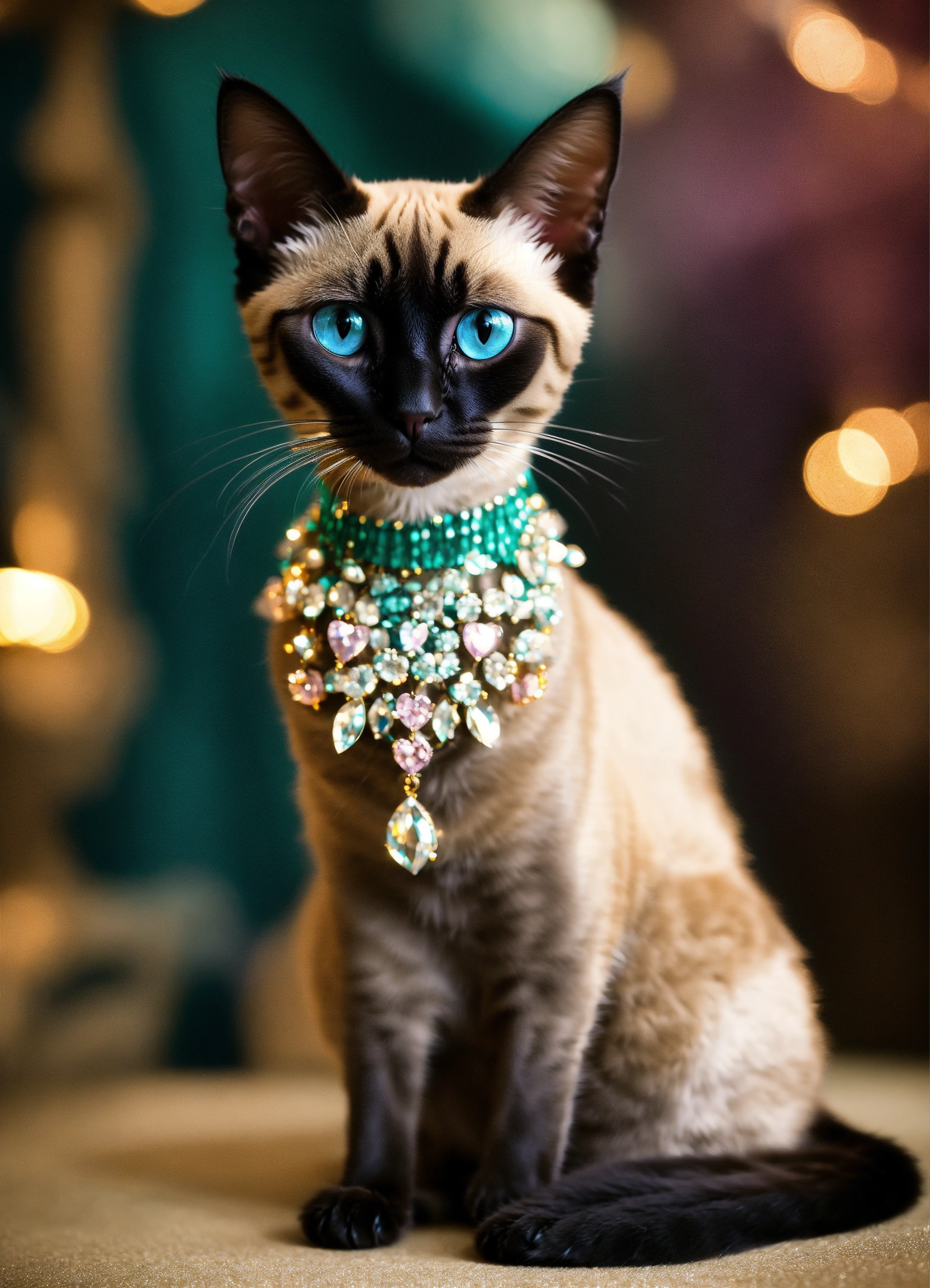 Lexica - Siamese cat, aloof and poised In rhinestones she is adorned ...