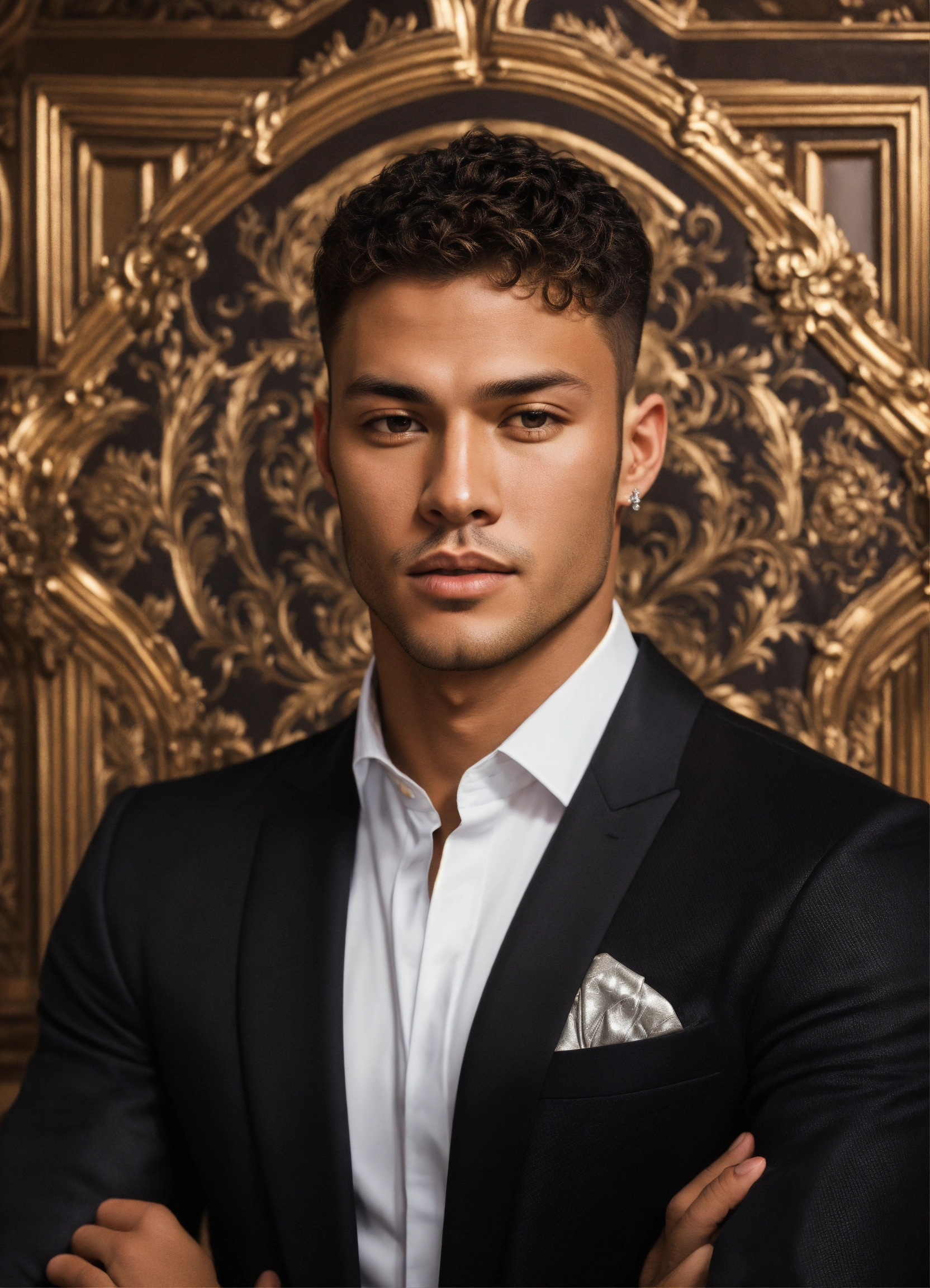 Lexica - Handsome hot mulatto man with light brown eyes, with short ...