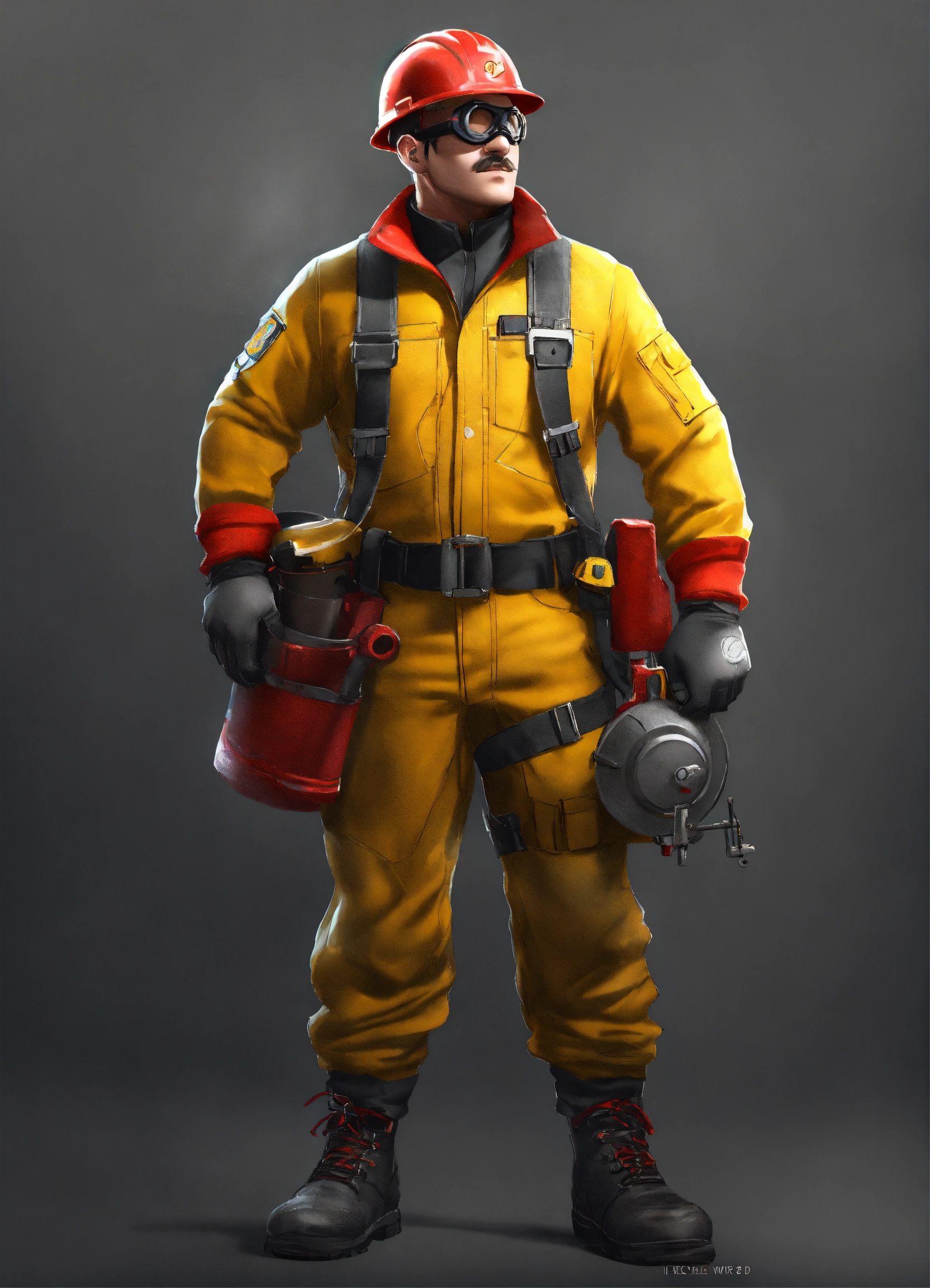 Lexica - The Red Engineer from Team Fortress 2 wearing a red work ...