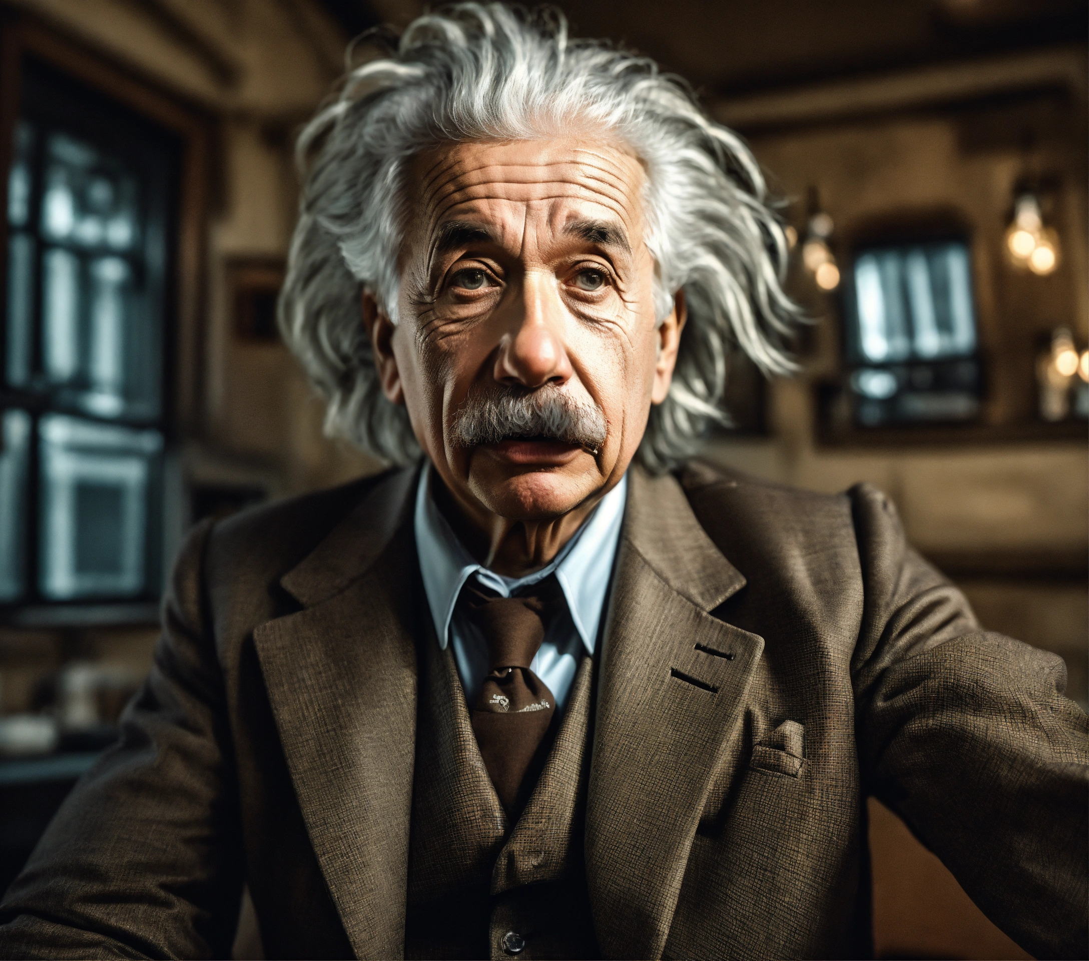 Lexica - Albert einstein age early 20s wearing a modern suit taking ...