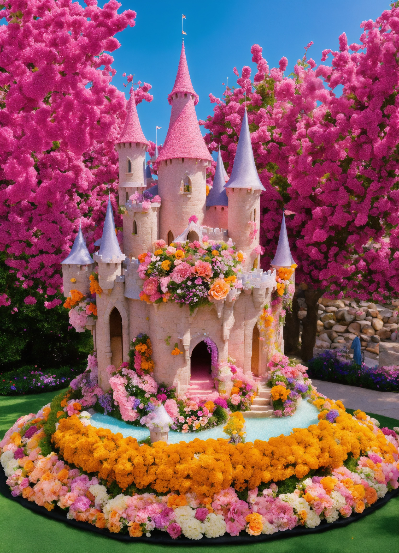 Lexica - Fantasy princess castle all made of flowers