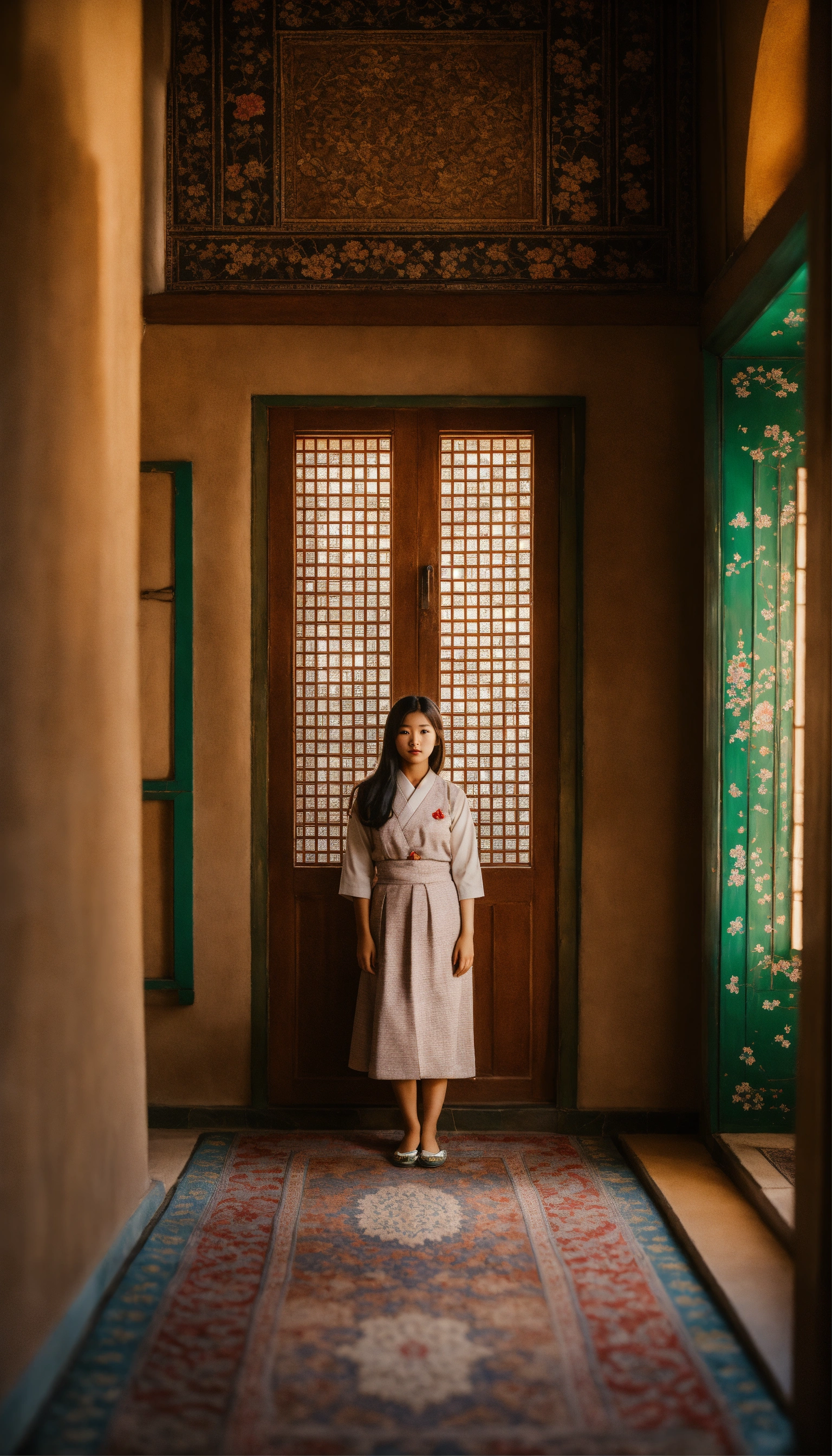 Lexica - Portrait of a beautiful Japanese schoolgirl standing in a ...