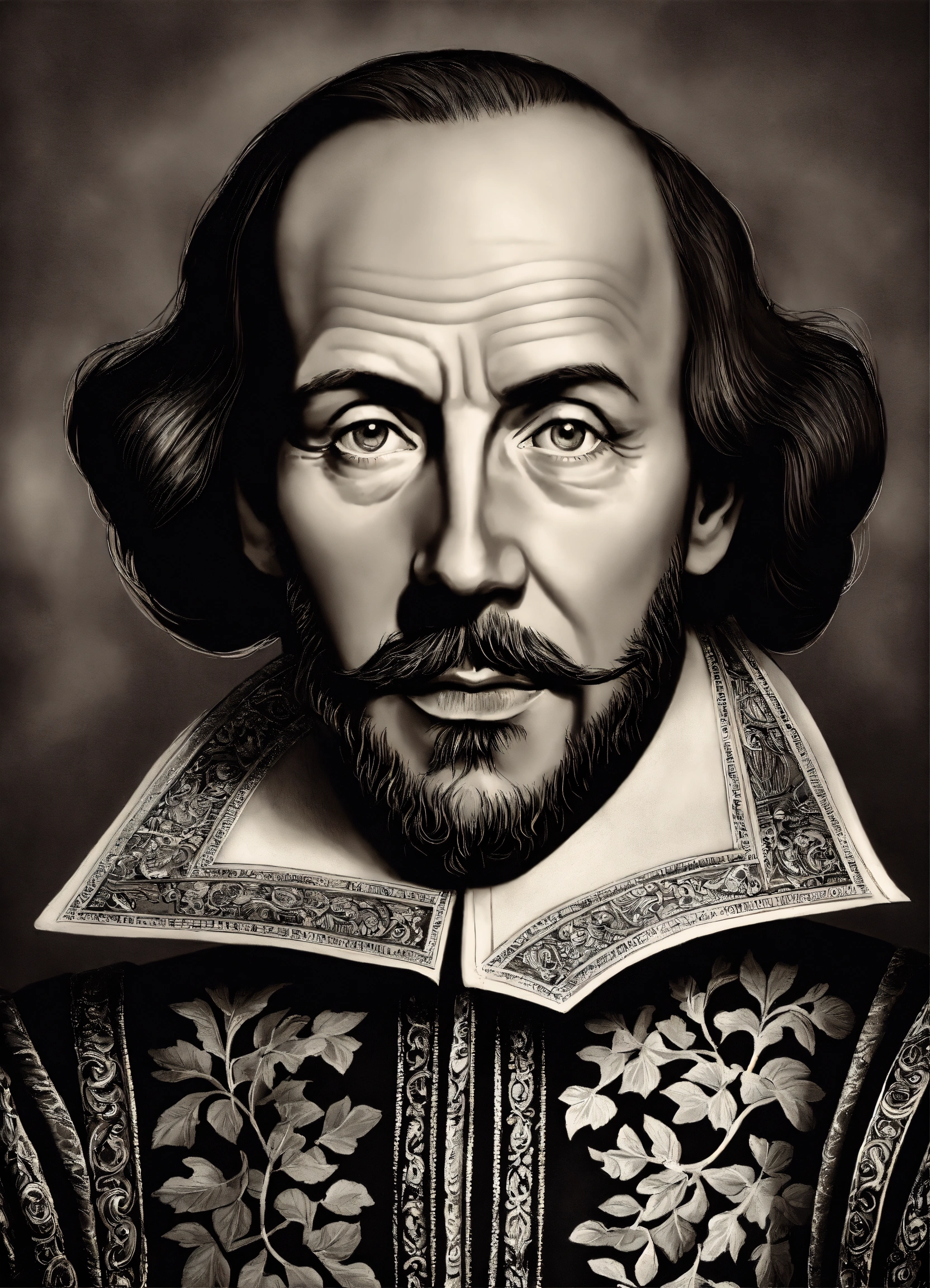 Lexica - Greyscale Portrait of william Shakespeare in photo realistic style