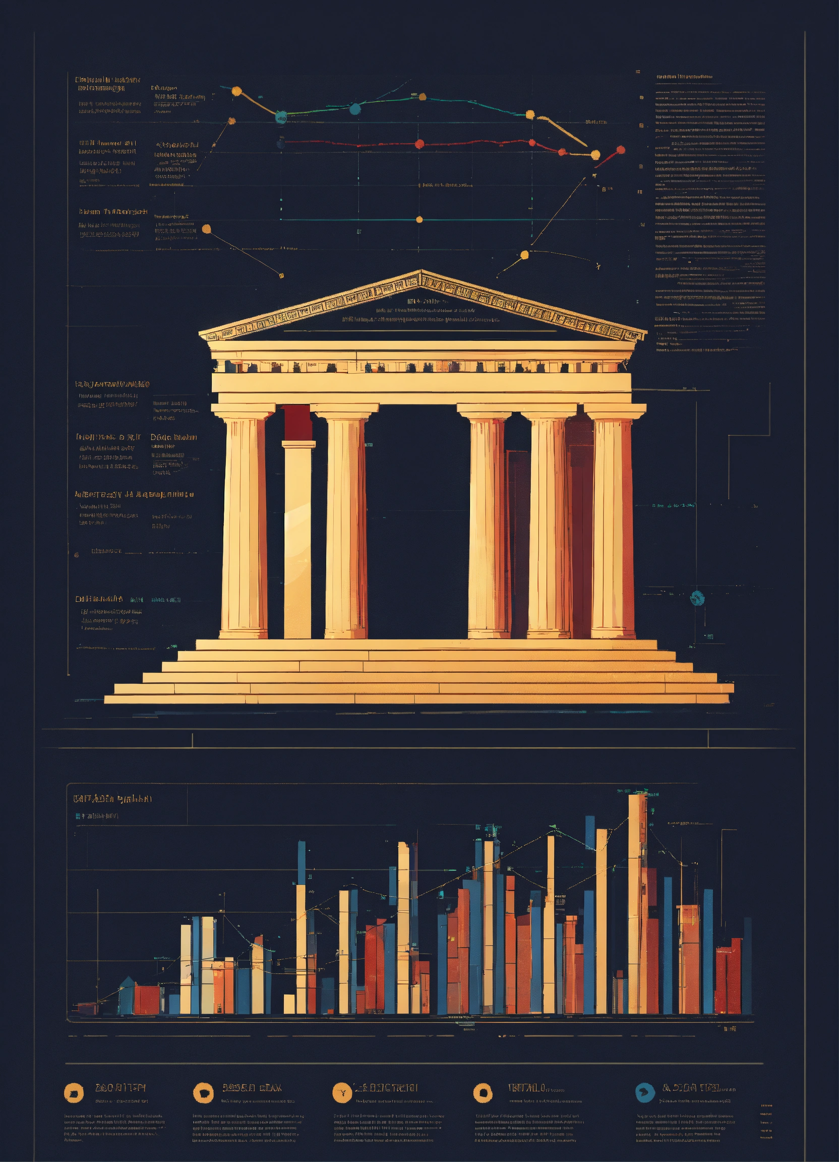 Lexica - Data and technology Greek temple with graphs and historgrams ...