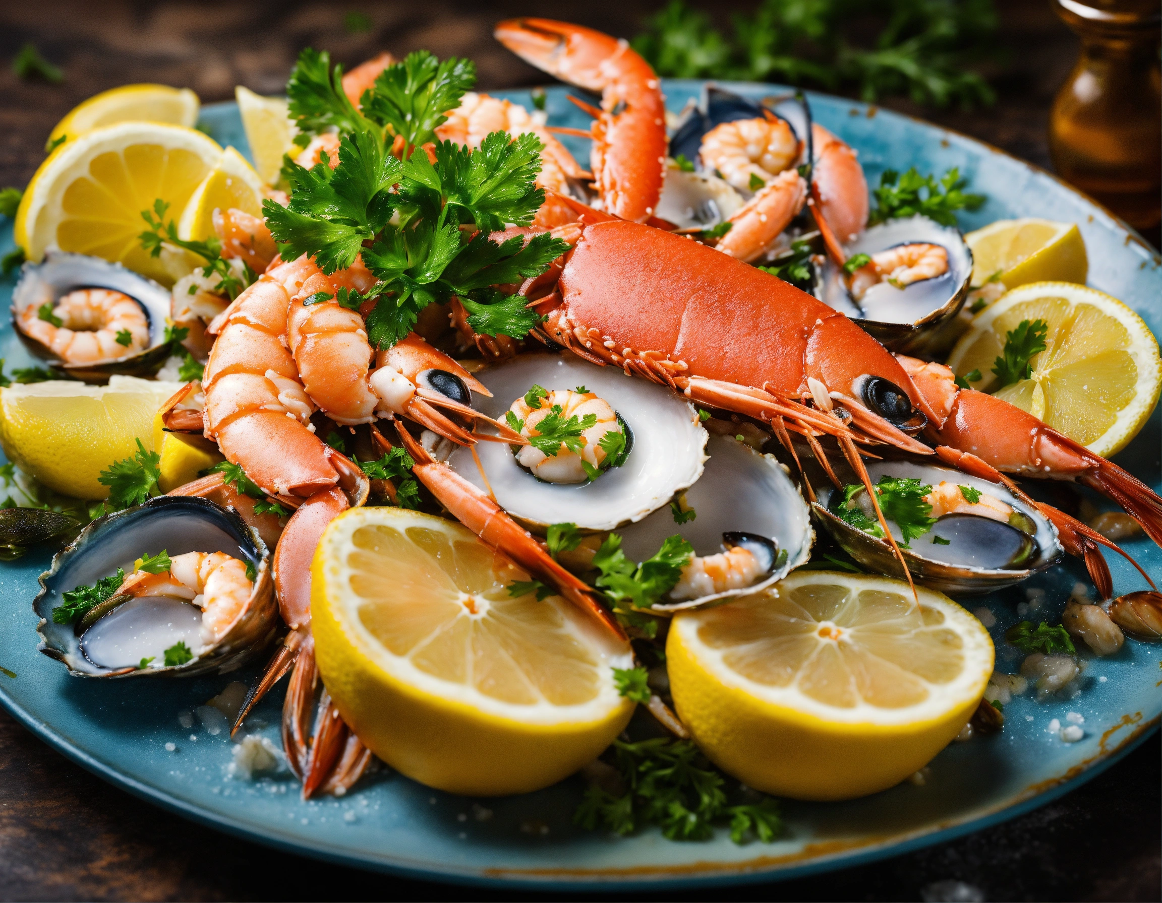 Lexica - Seafood platter. With spectacular splashes of lemon. Creative ...