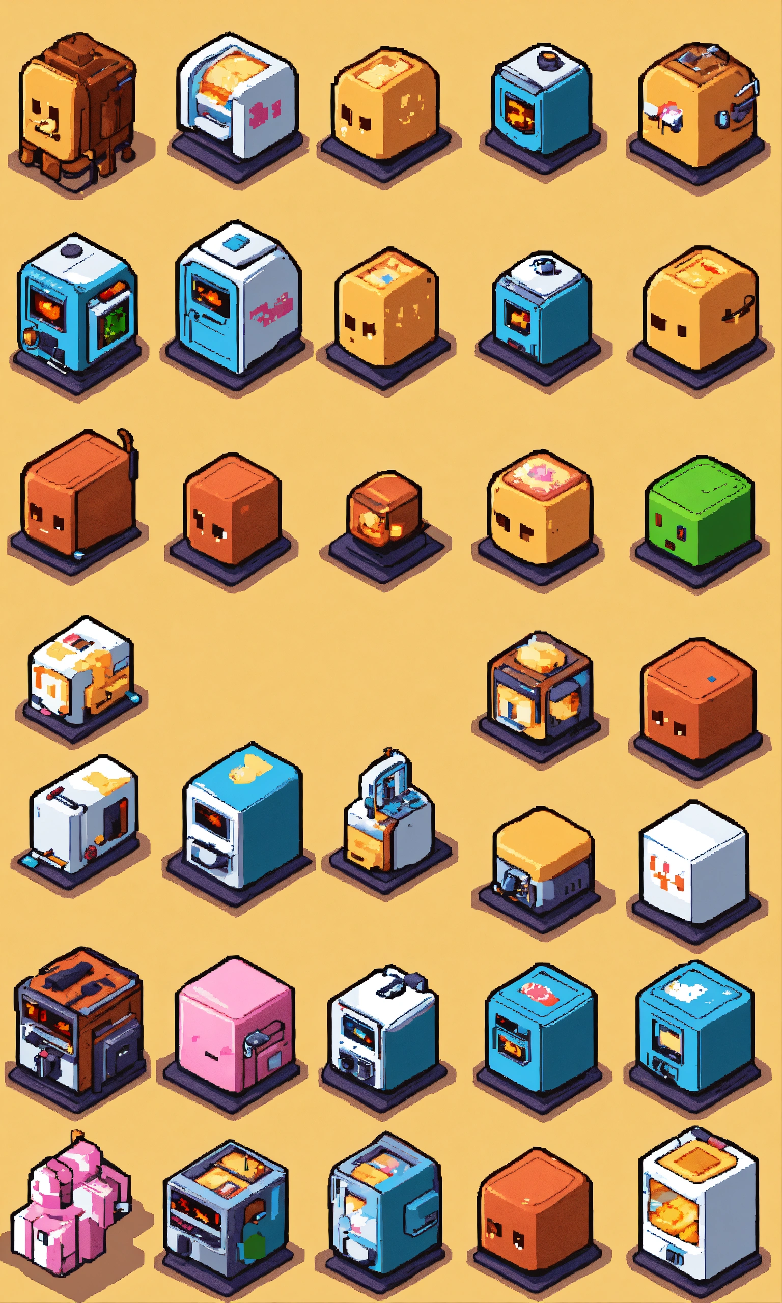 Lexica - Simple pixel art. Concept walking animation for a smiling ...