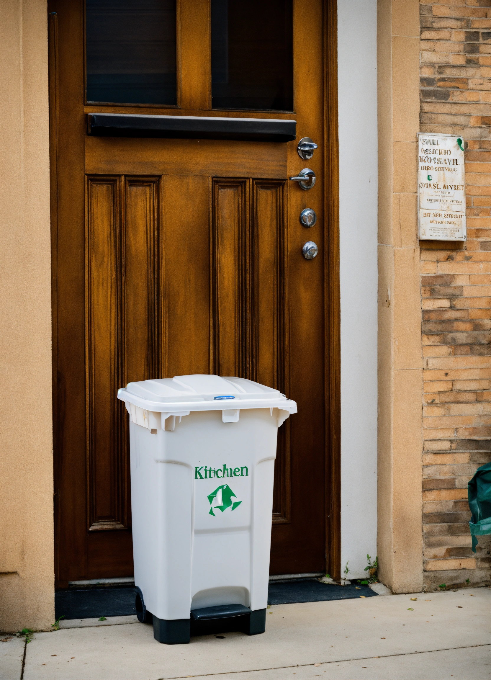 Lexica - Kitchen trash can, outside of apartment door vallet trash service