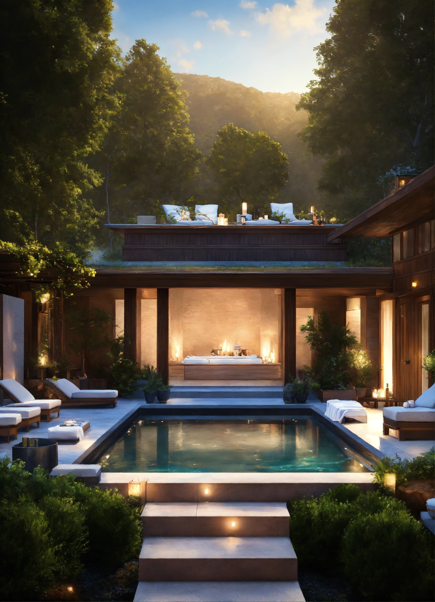Lexica - Luxury Spa Retreat Description Generate an image of a tranquil ...