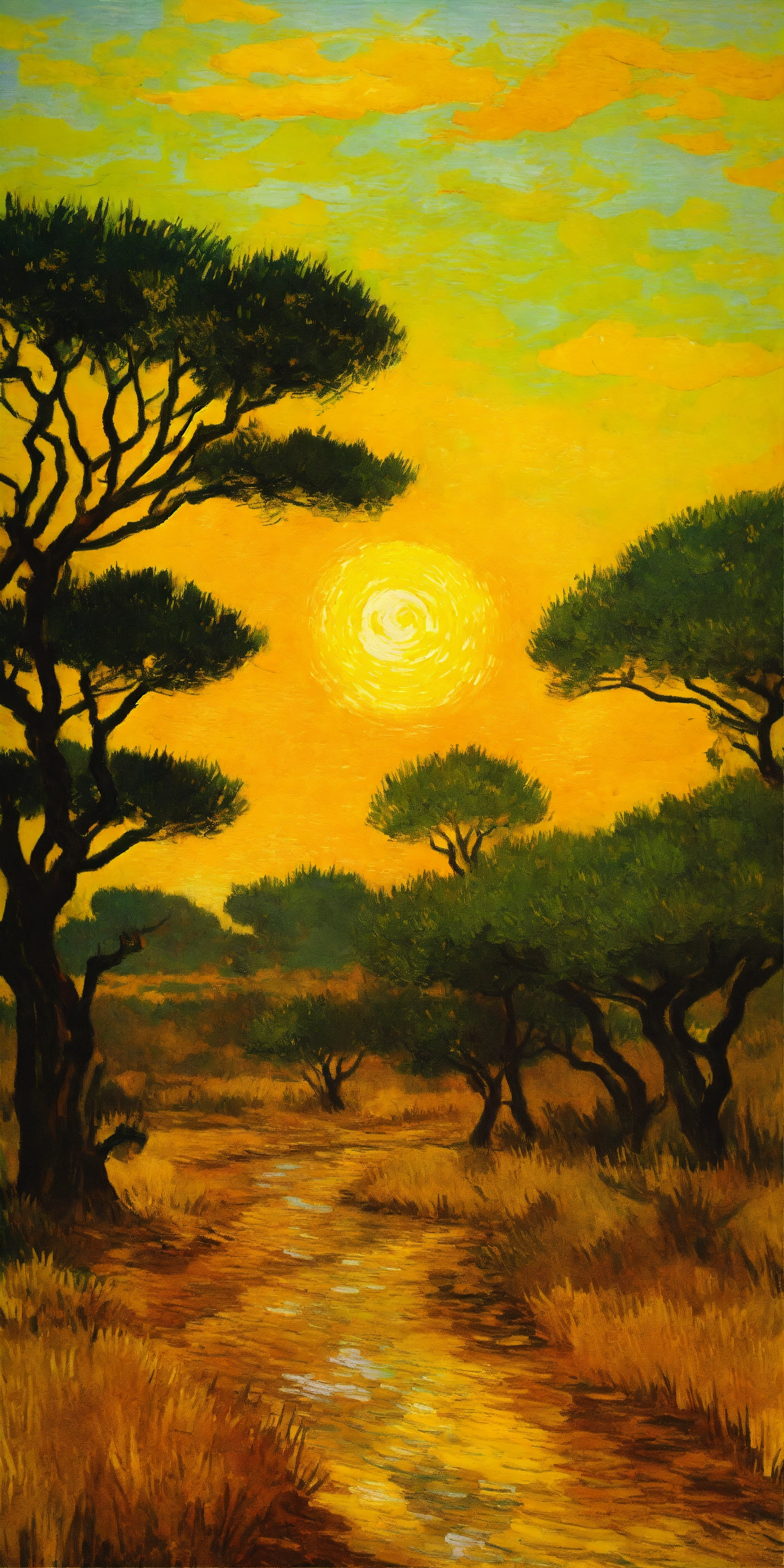Lexica - Van Gogh’s painting African safari landscape
