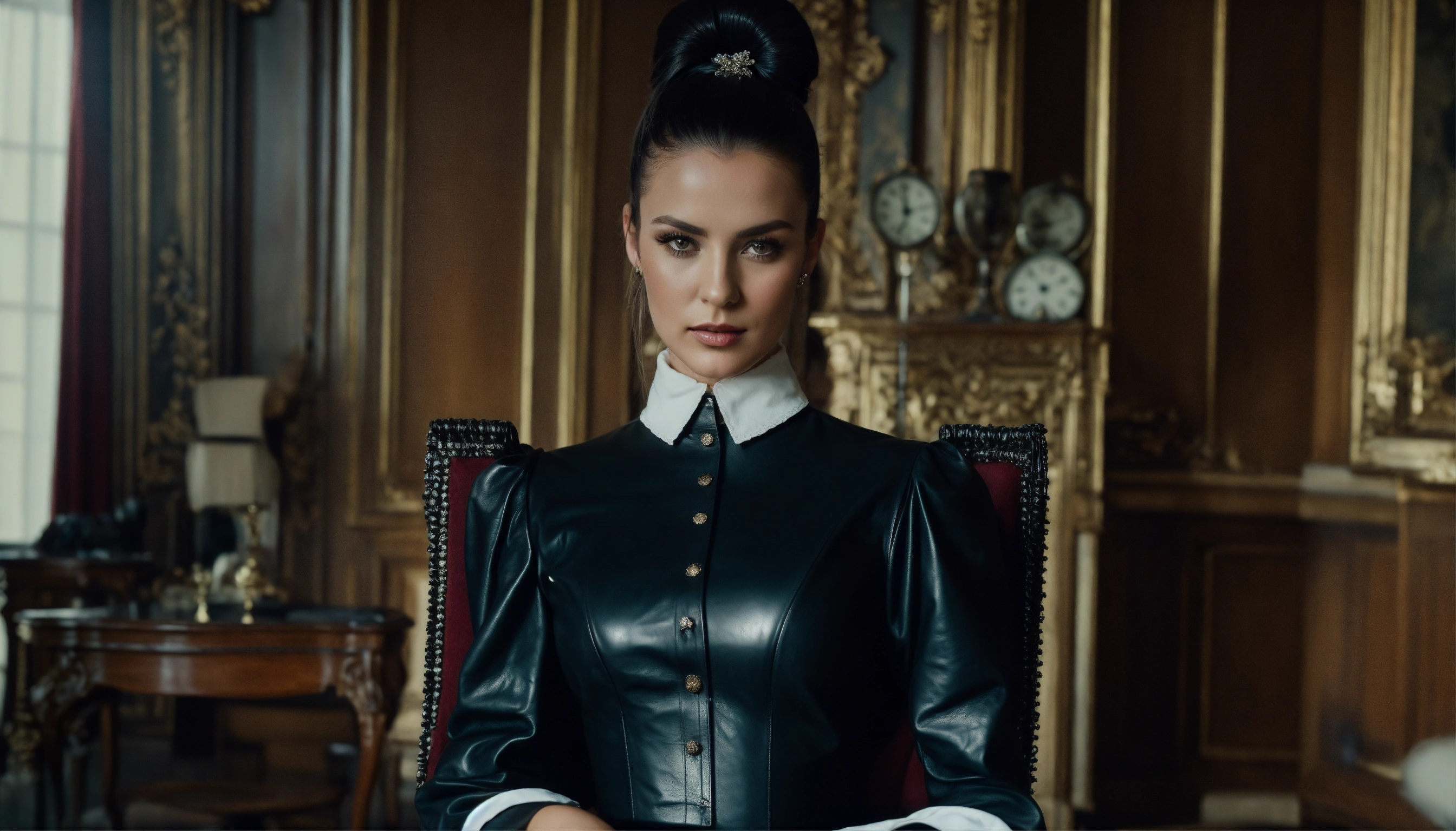Lexica - Stunning european mistress woman fashion model sitting ...