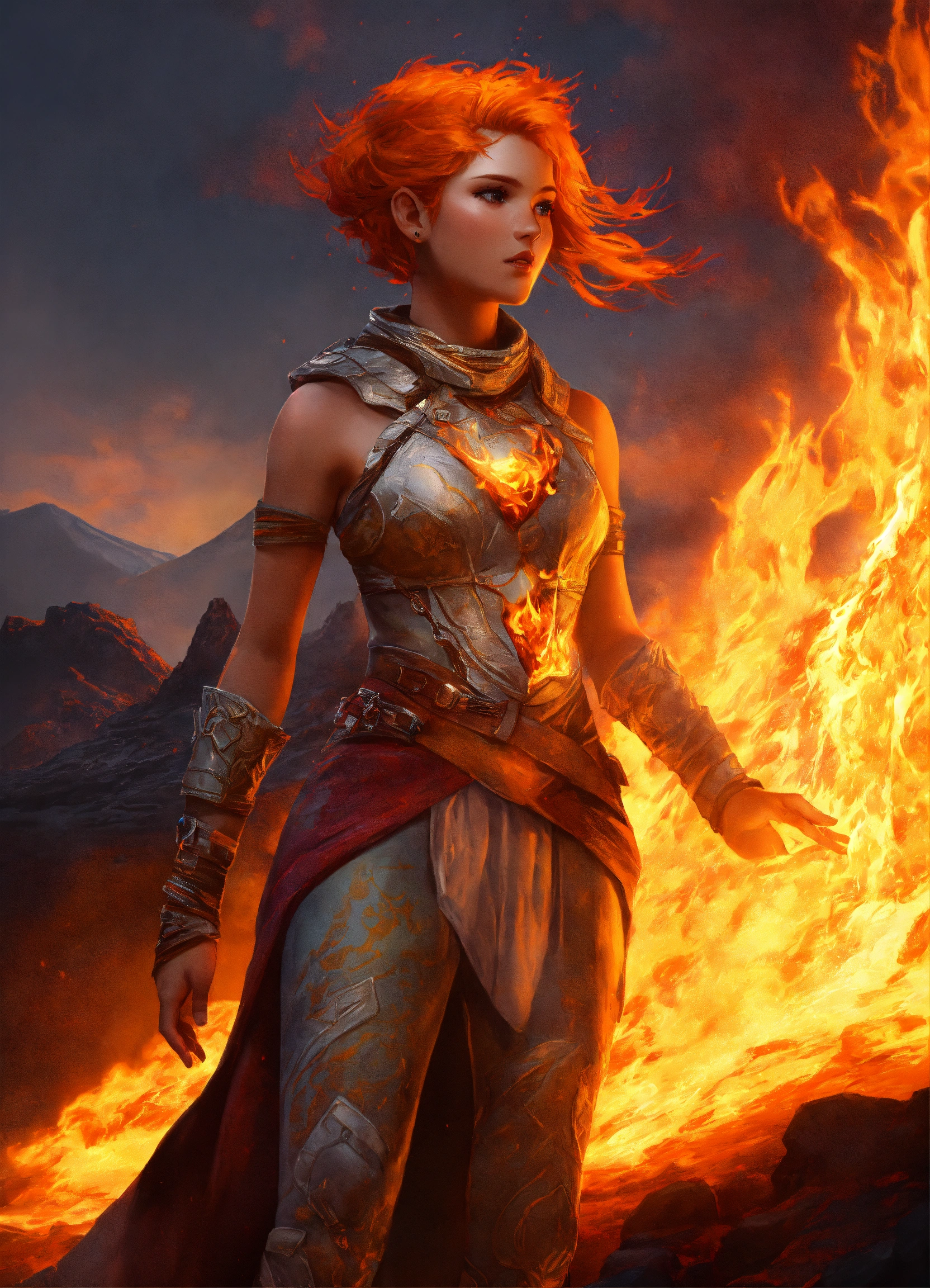 Lexica - Short small female halfbreed elemental efreet with pale skin ...