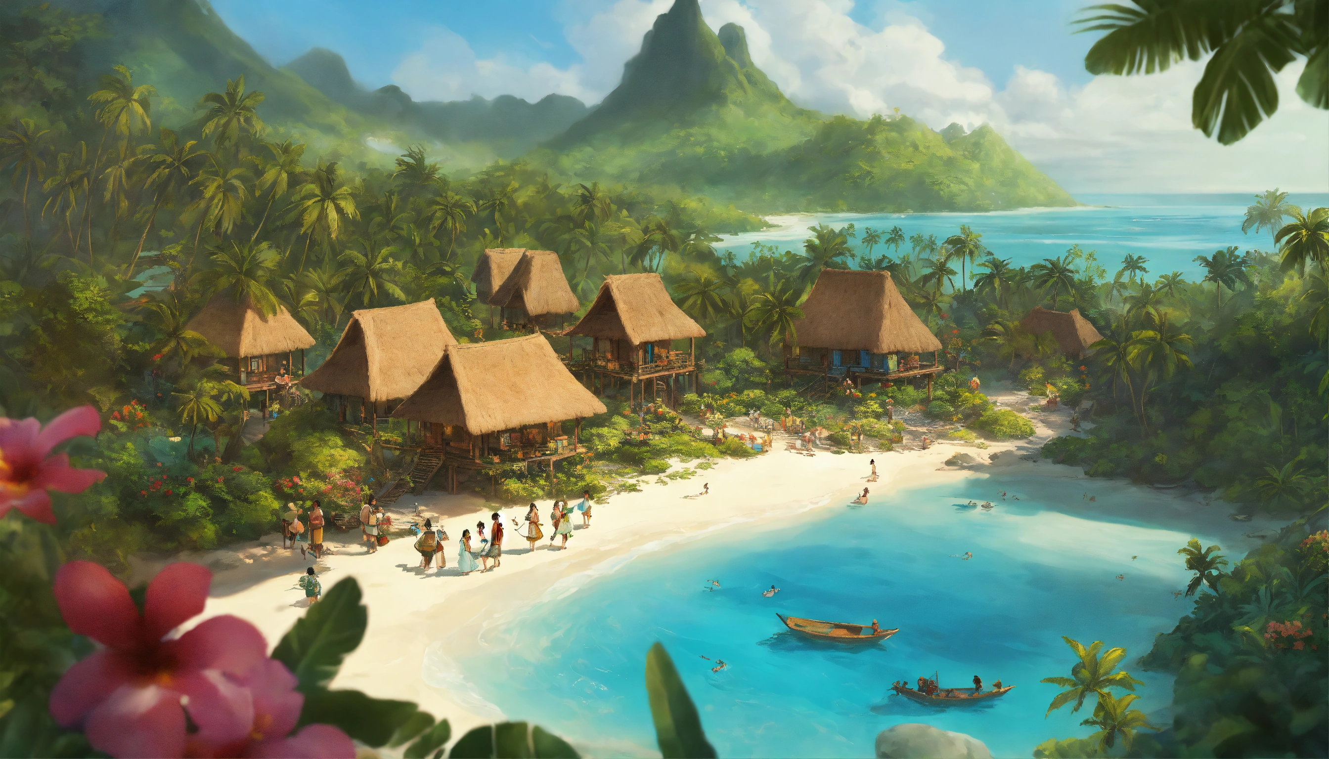 Lexica - Concept art of tropical village, Polynesian, fantasy, moana ...
