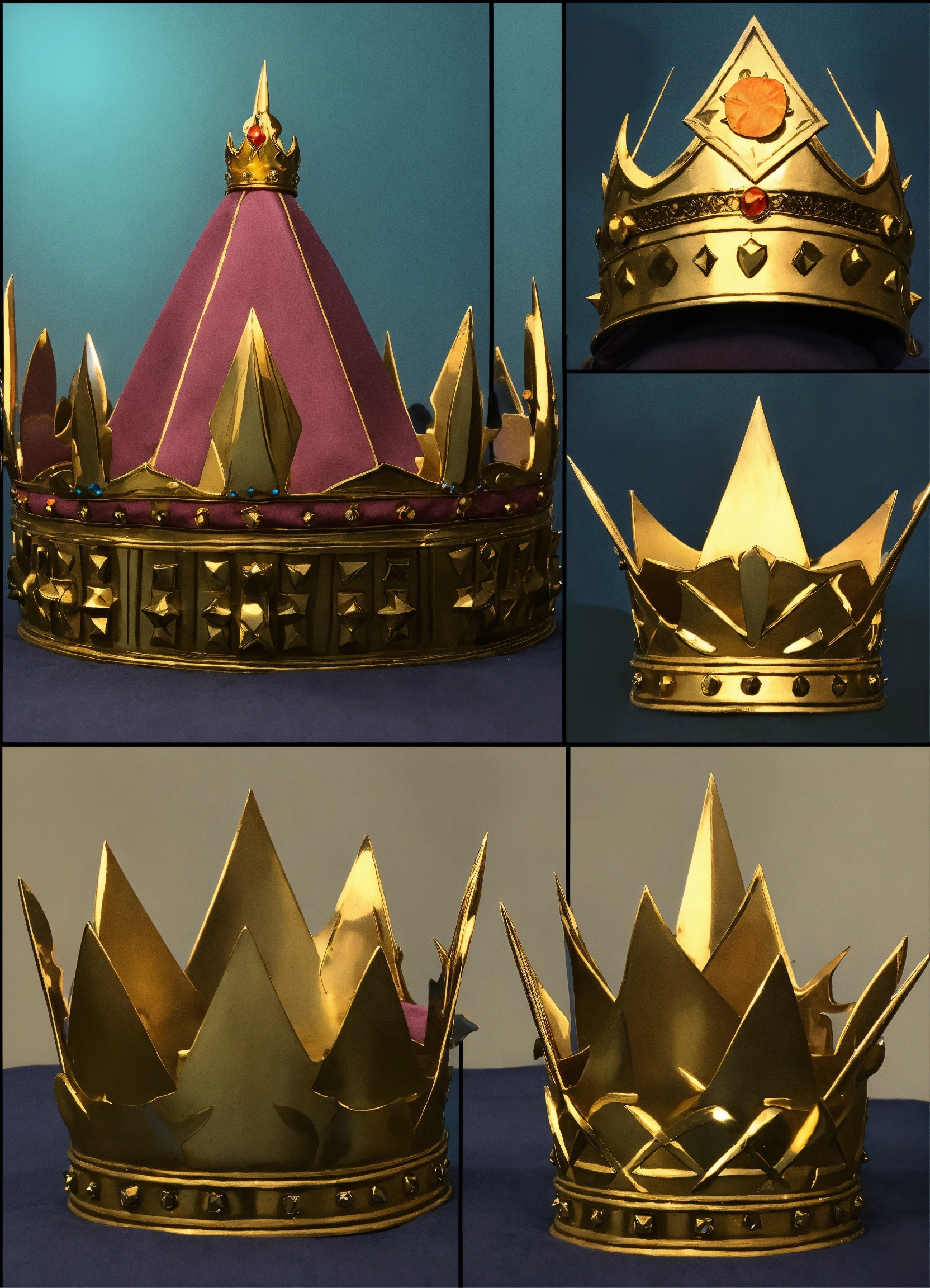 Lexica - Create a crown Medieval king crown with 5 spike in front, it ...
