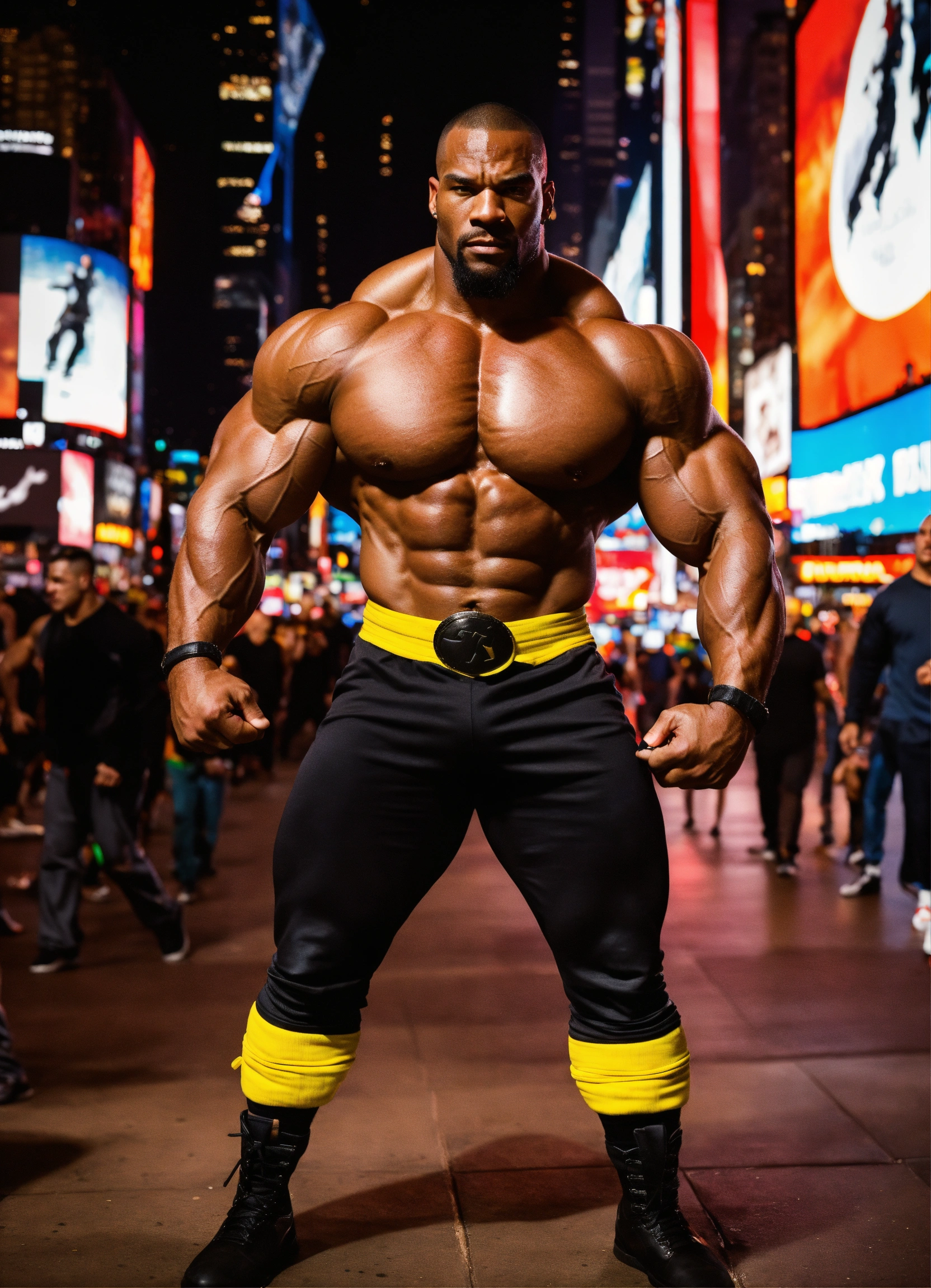 Lexica - 30-year-old man with big muscles, Kano from Mortal Kombat, big ...