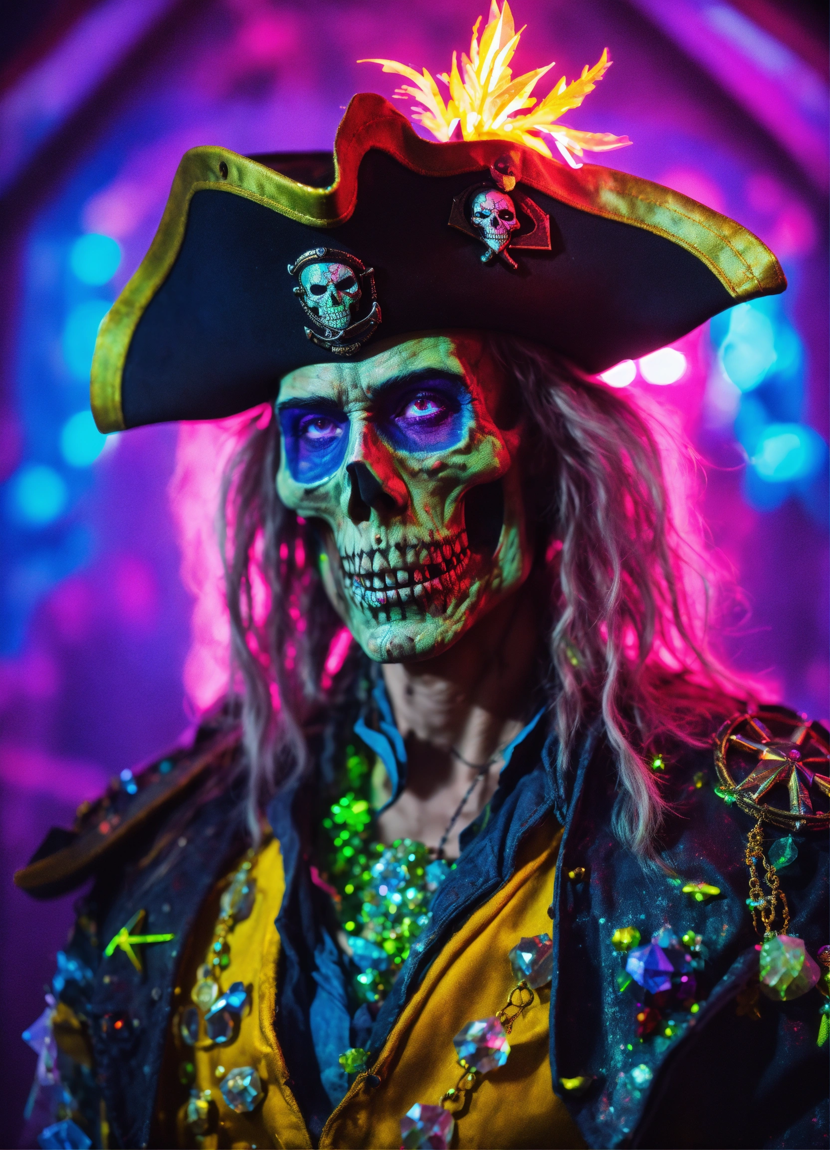 Lexica - Photorealistic crystal diamond pinhead Zombie pirate captain ...
